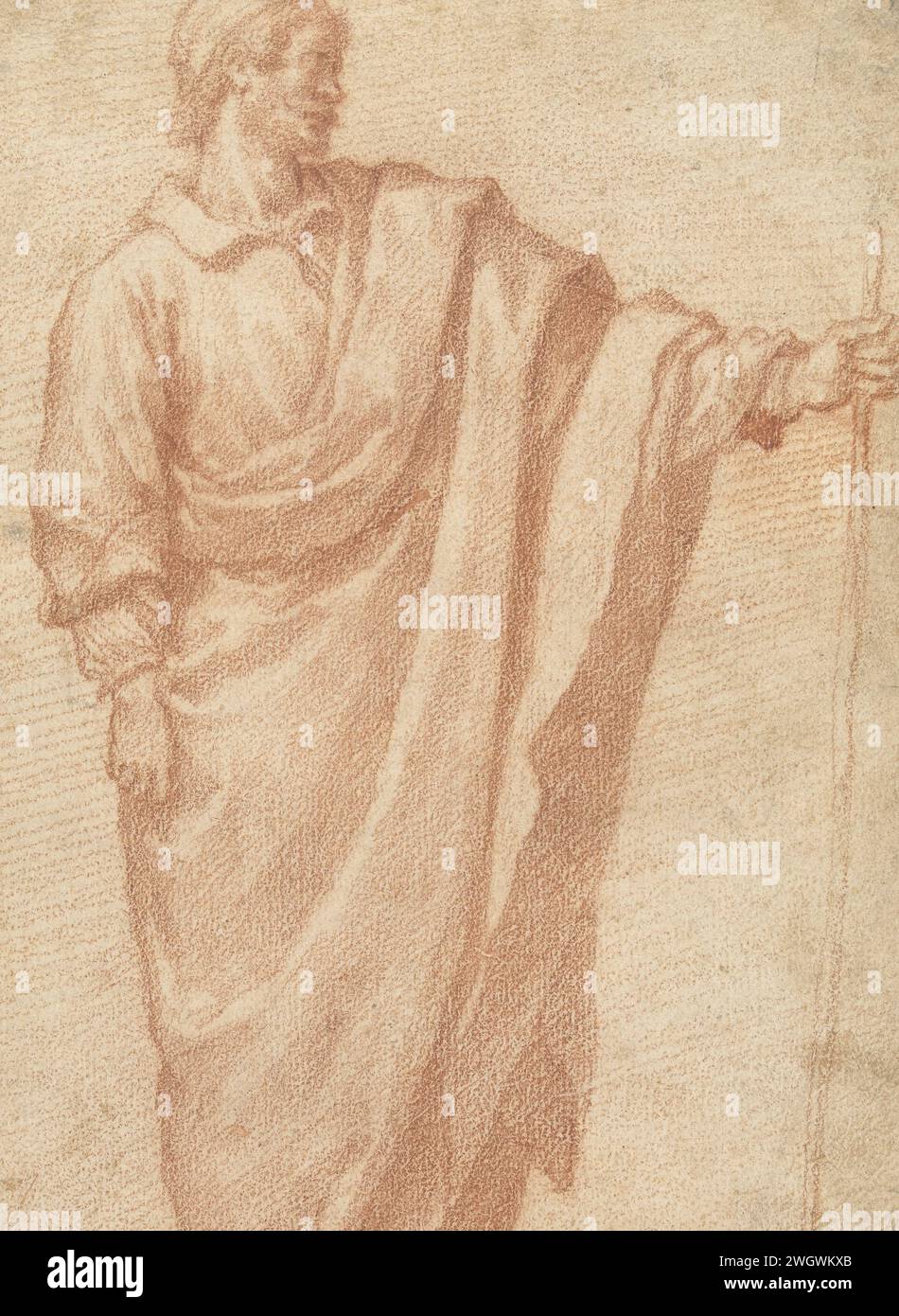 Study of a draped figure, Matteo Rosselli, 1588 - 1650 drawing paper ...