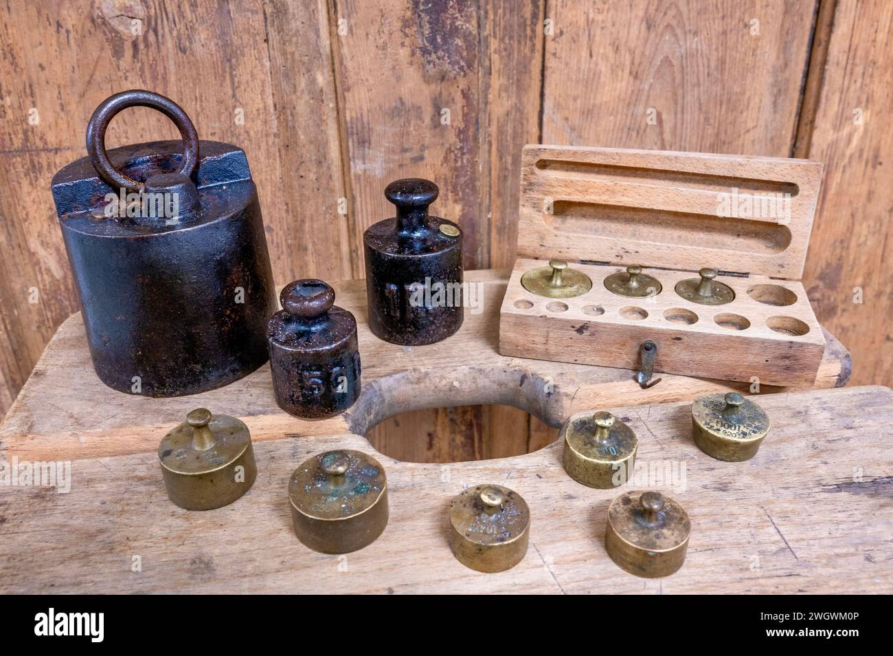 Weight for an old scale Stock Photo - Alamy