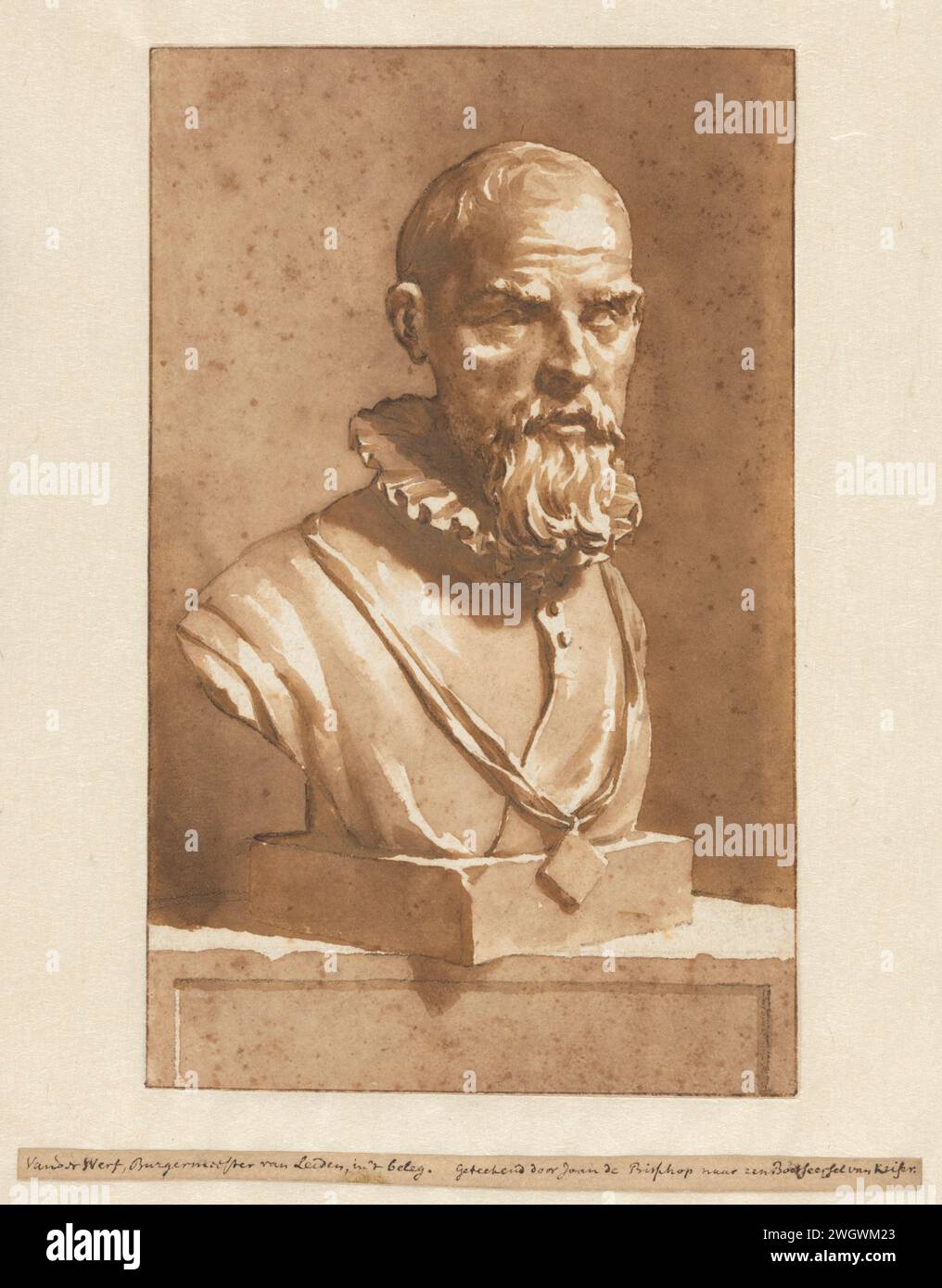 Pieter Adriaensz. van der Werff, 1650 - 1664 drawing Bust in terracotta ...