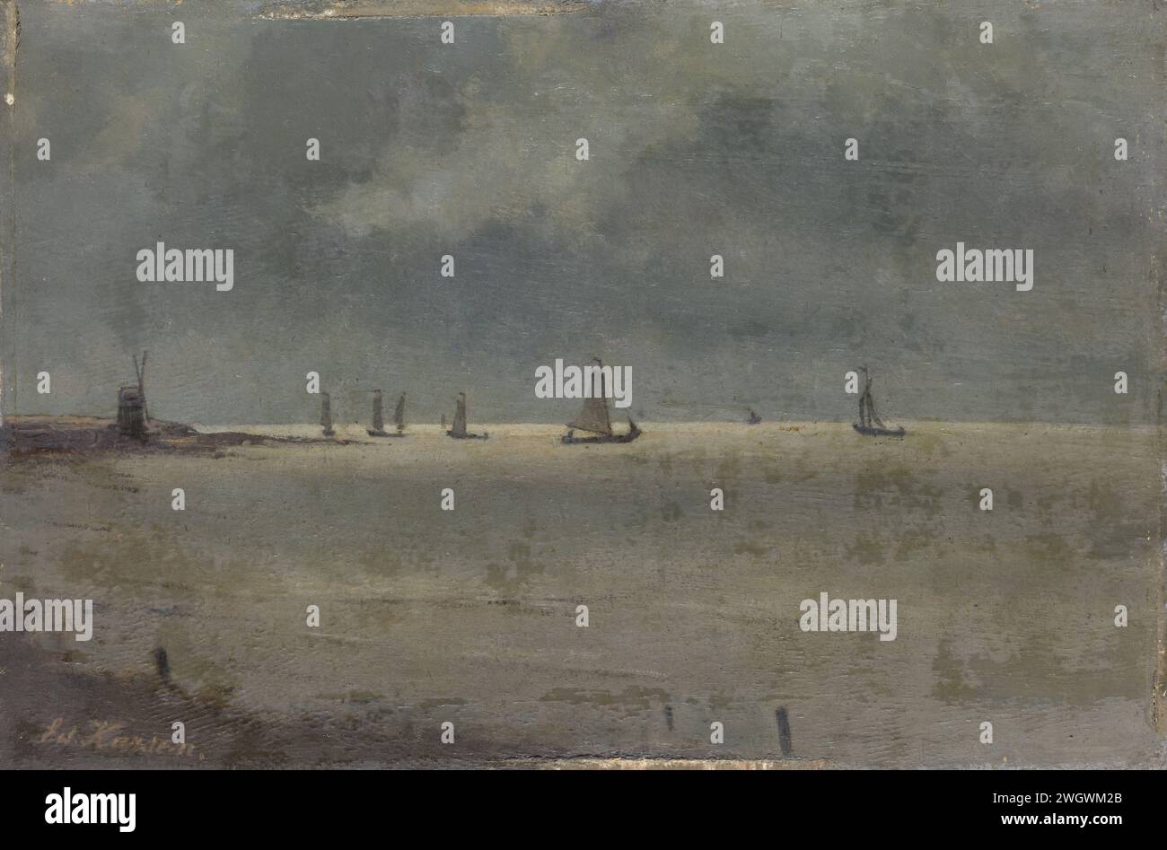 The Zuider Zee, Eduard Karsen, 1885 - 1900 painting The Zuiderzee seen ...