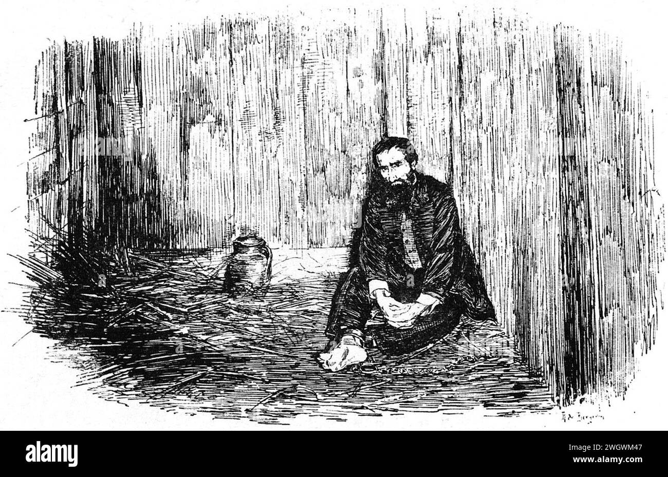 Armand Barbès dans son cachot (1836) au Mont Saint-Michel Stock Photo ...
