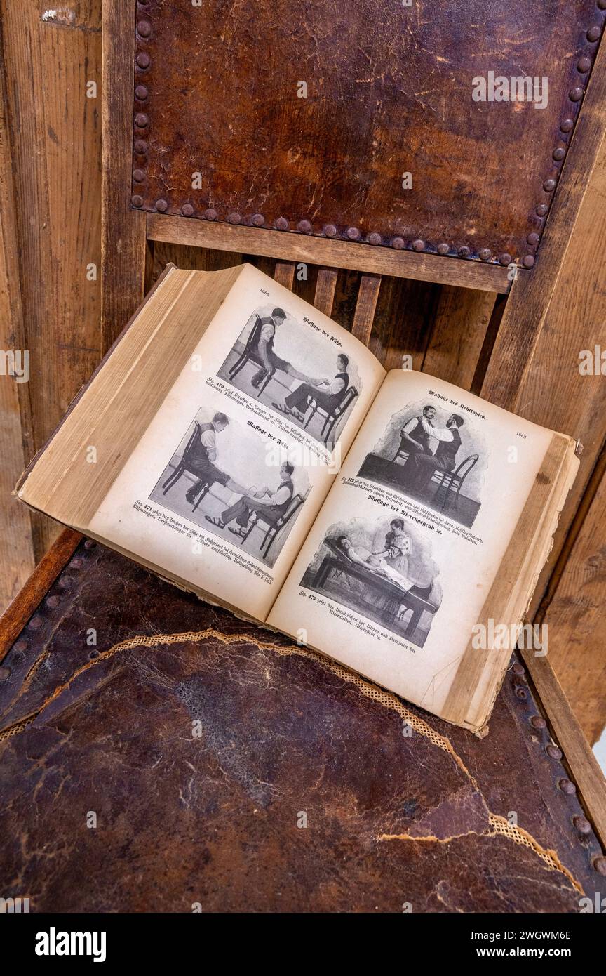 old vintage book bound in leather Stock Photo - Alamy