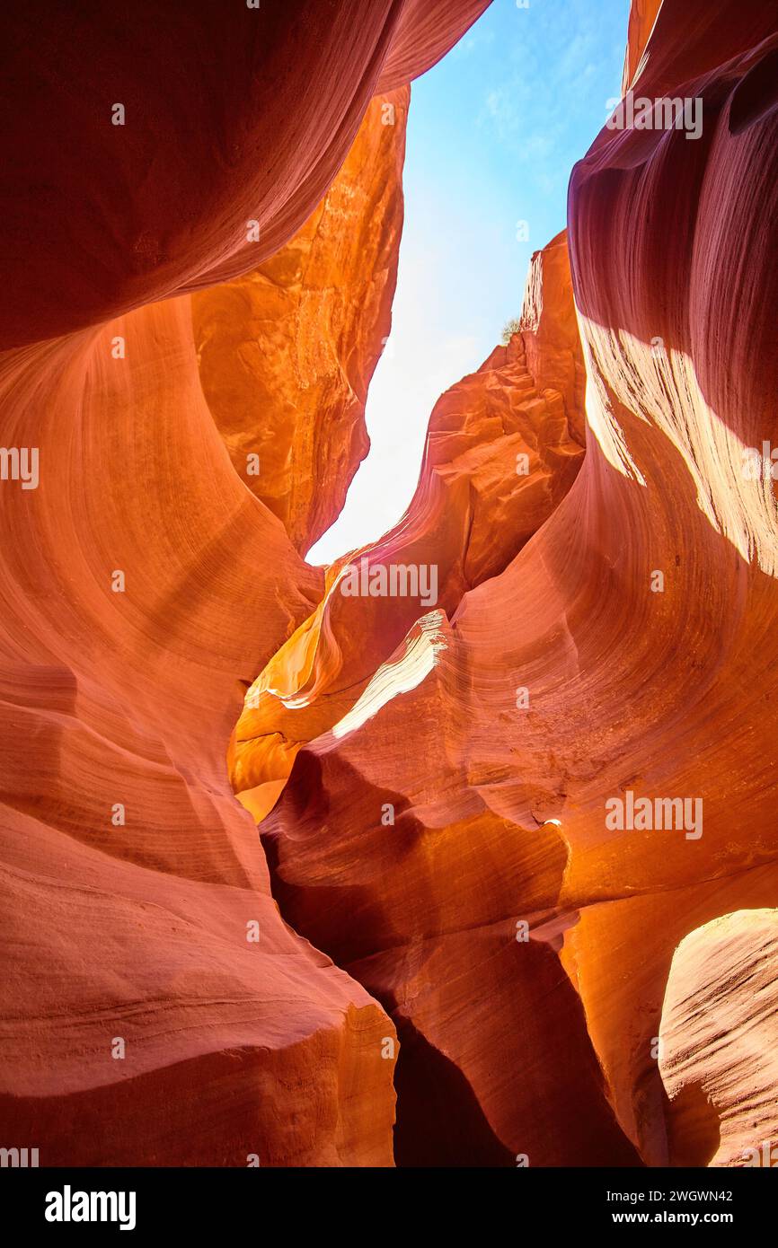 Antelope Canyon Sandstone Glow, Sunlit Slot Canyon, Arizona Stock Photo ...