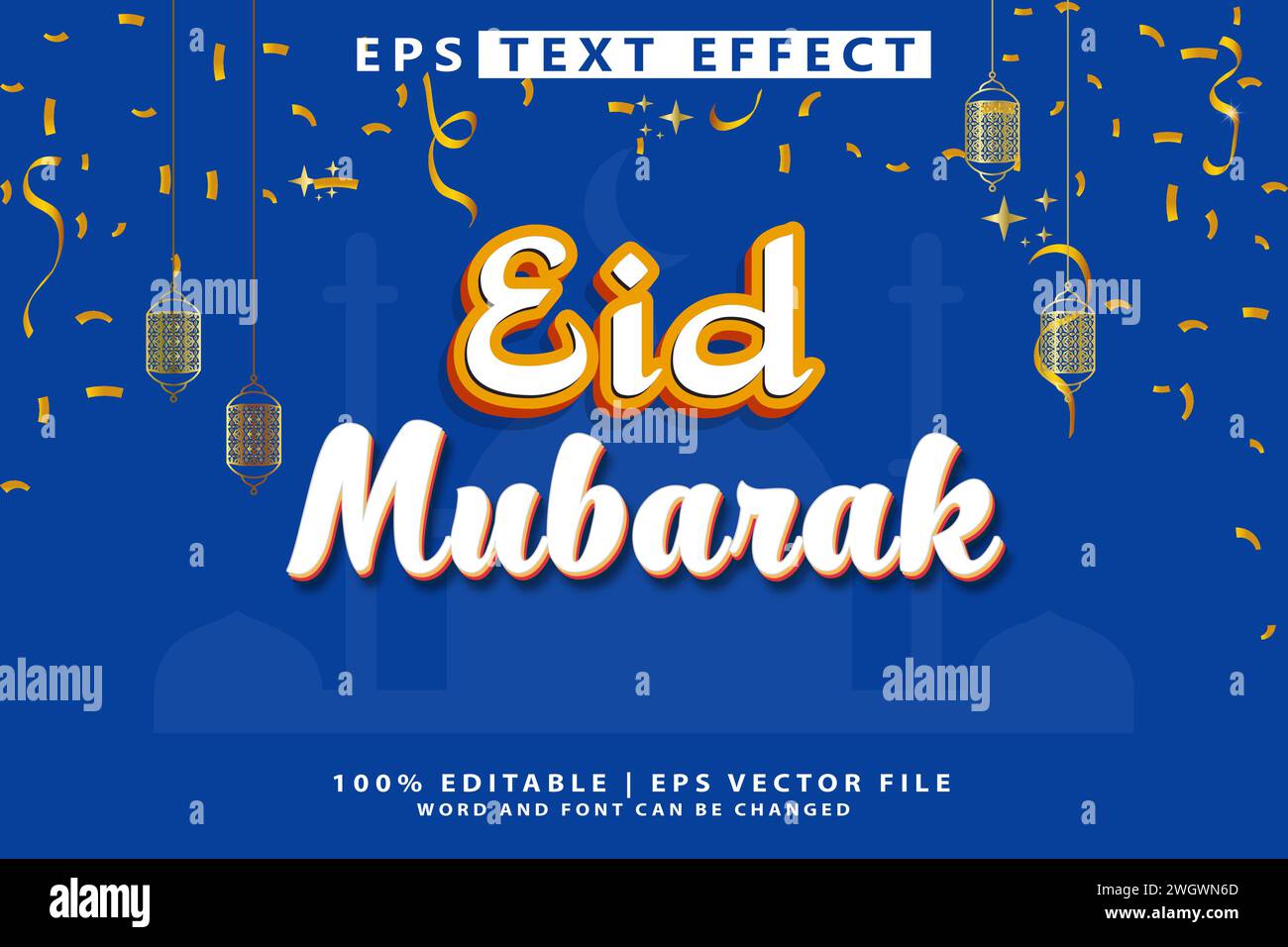 Eid mubarak editable text effect Stock Vector Image & Art - Alamy