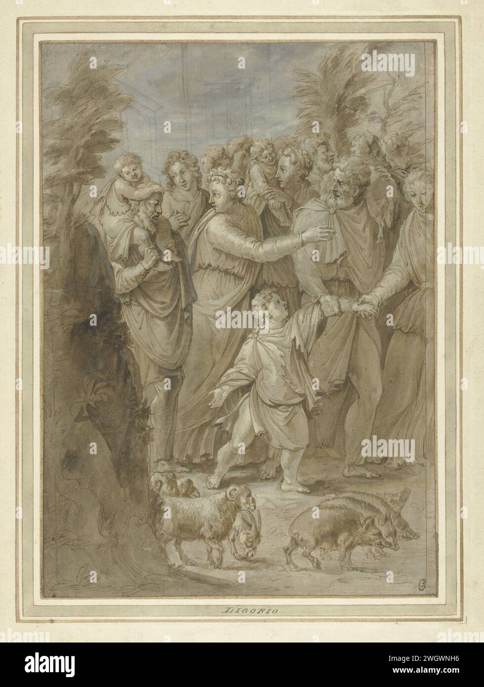Exodus of the Israelites, Pirro Ligorio, 1535 - 1545 drawing paper. ink ...