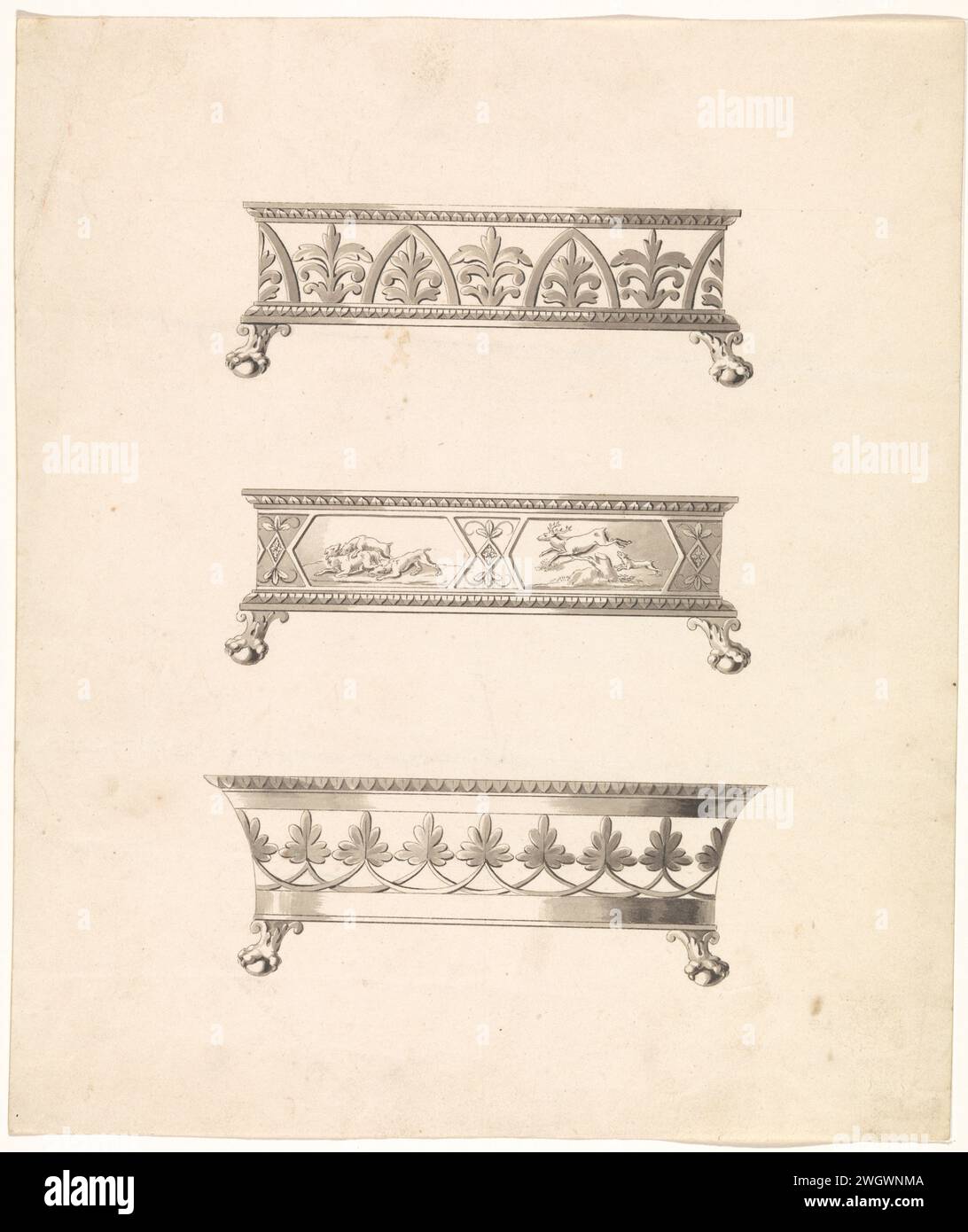 Three bottles, Anonymous, c. 1810 - c. 1825 drawing Presentation ...