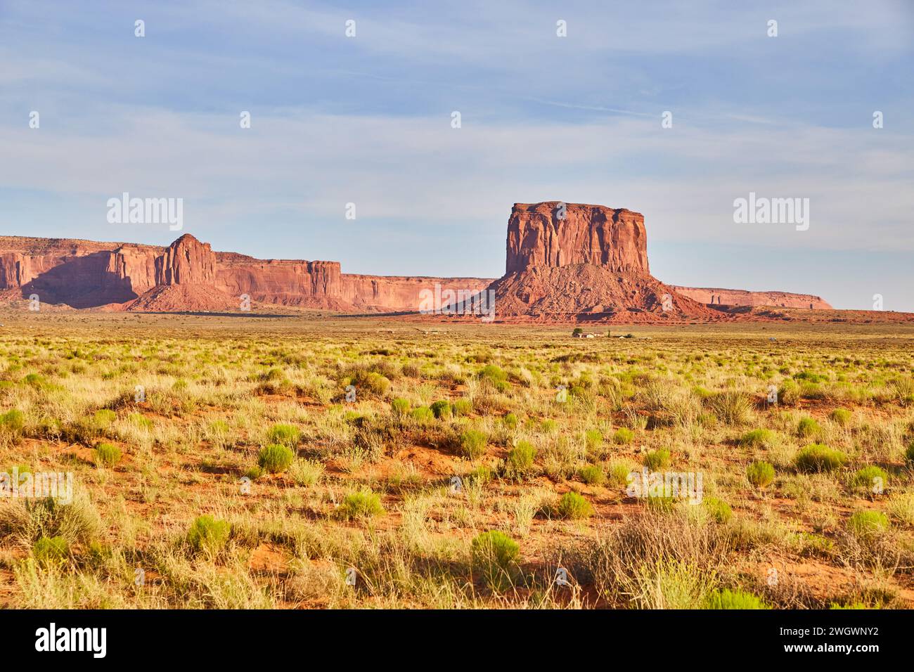 Monument Valley Buttes at Golden Hour, Arizona Desert Landscape Stock ...