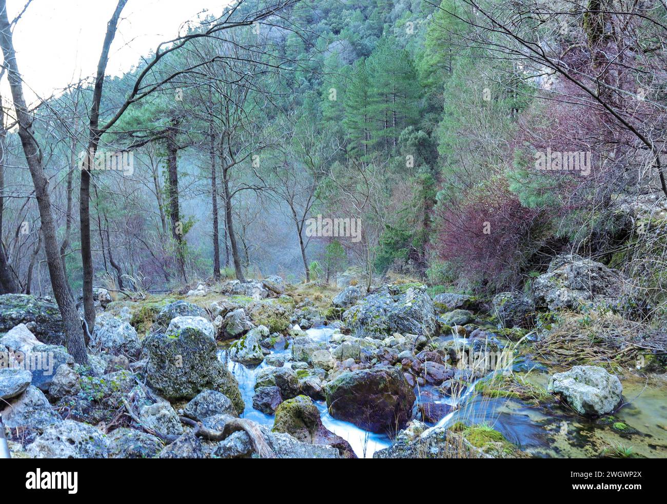Waterfall in Nacimiento del Rio Mundo in Sierra de Alcaraz, Albacete ...