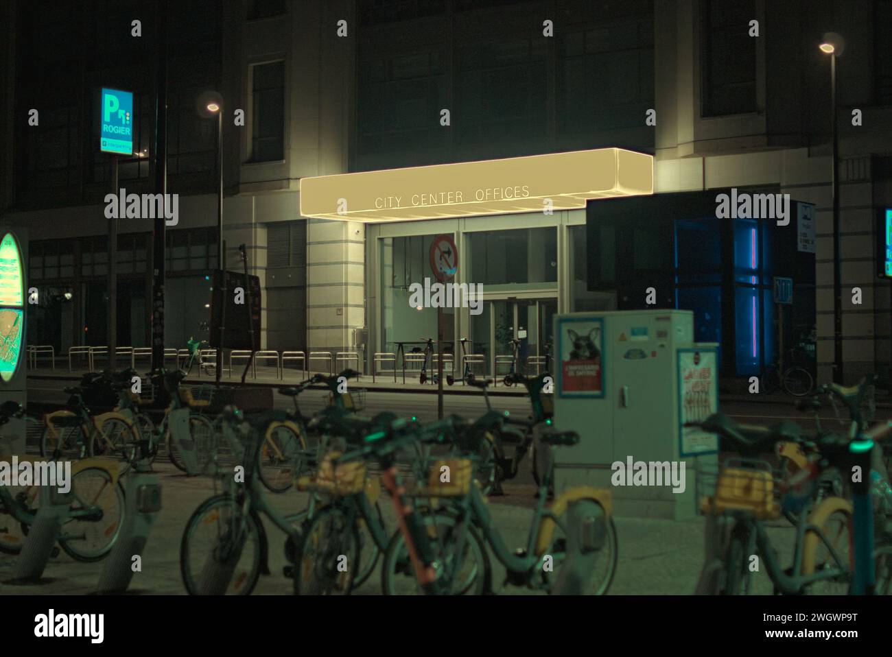 Brussels, Belgium. 5 Feb 2024. City Center Offices. Building facade in ...
