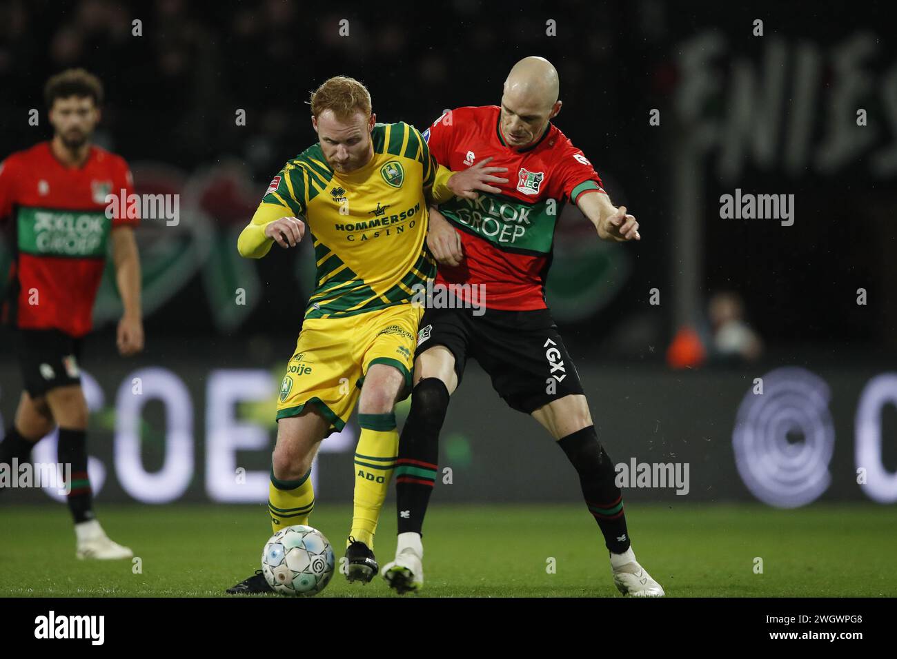 NIJMEGEN - (l-r) Jort van der Sande of ADO Den Haag, Bram Nuytinck of ...
