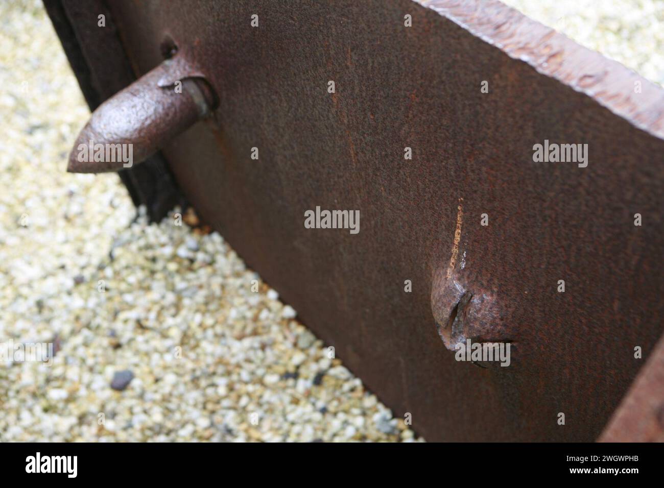 Armour piercing shell penetration Stock Photo - Alamy