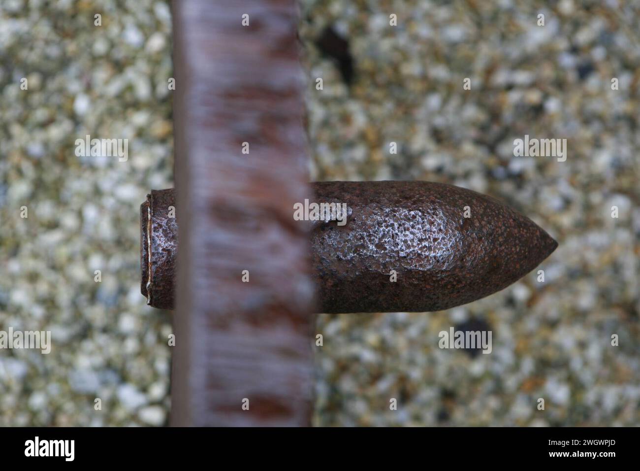 Armour piercing shell penetration Stock Photo - Alamy