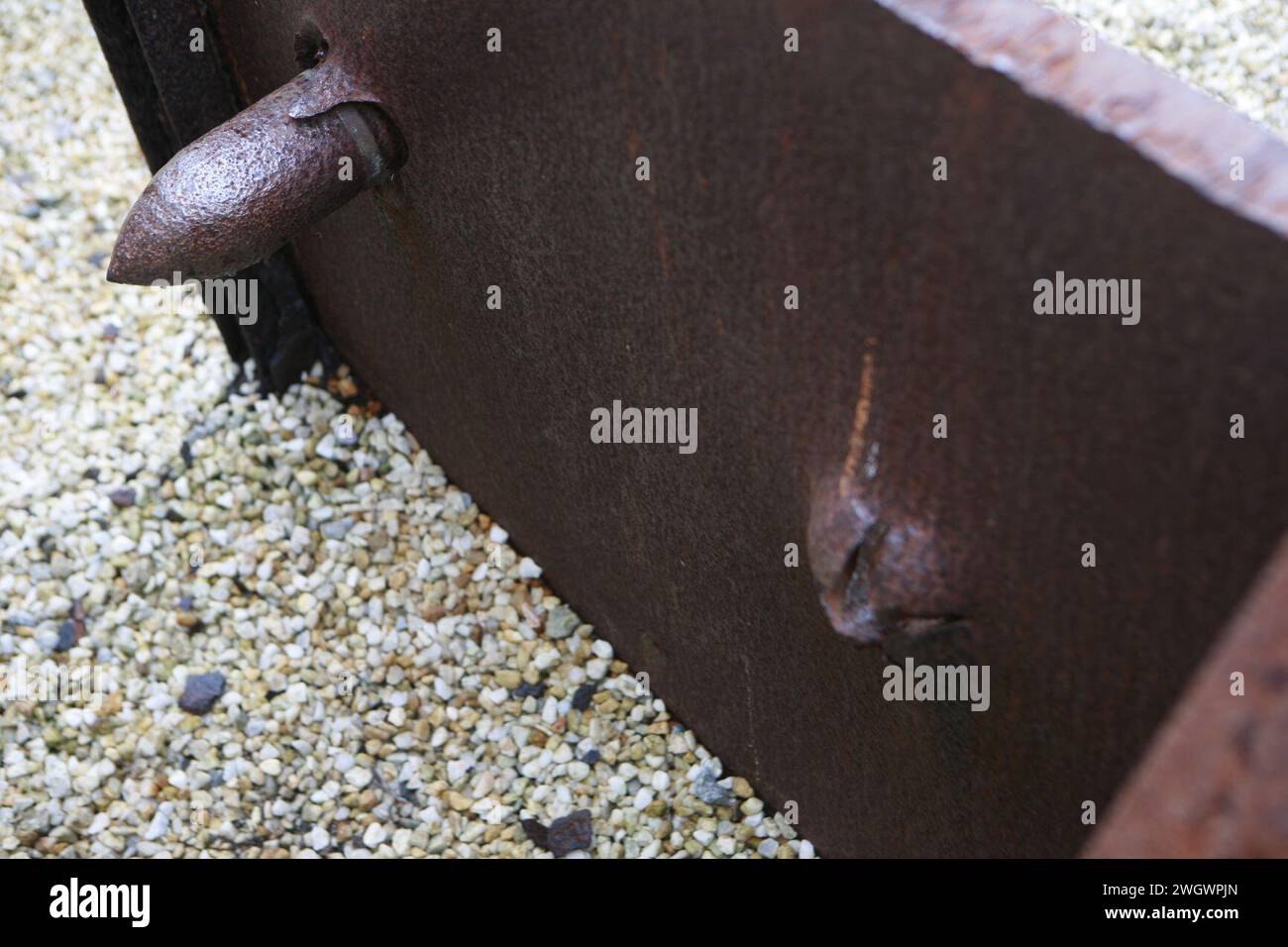 Armour piercing shell penetration Stock Photo - Alamy