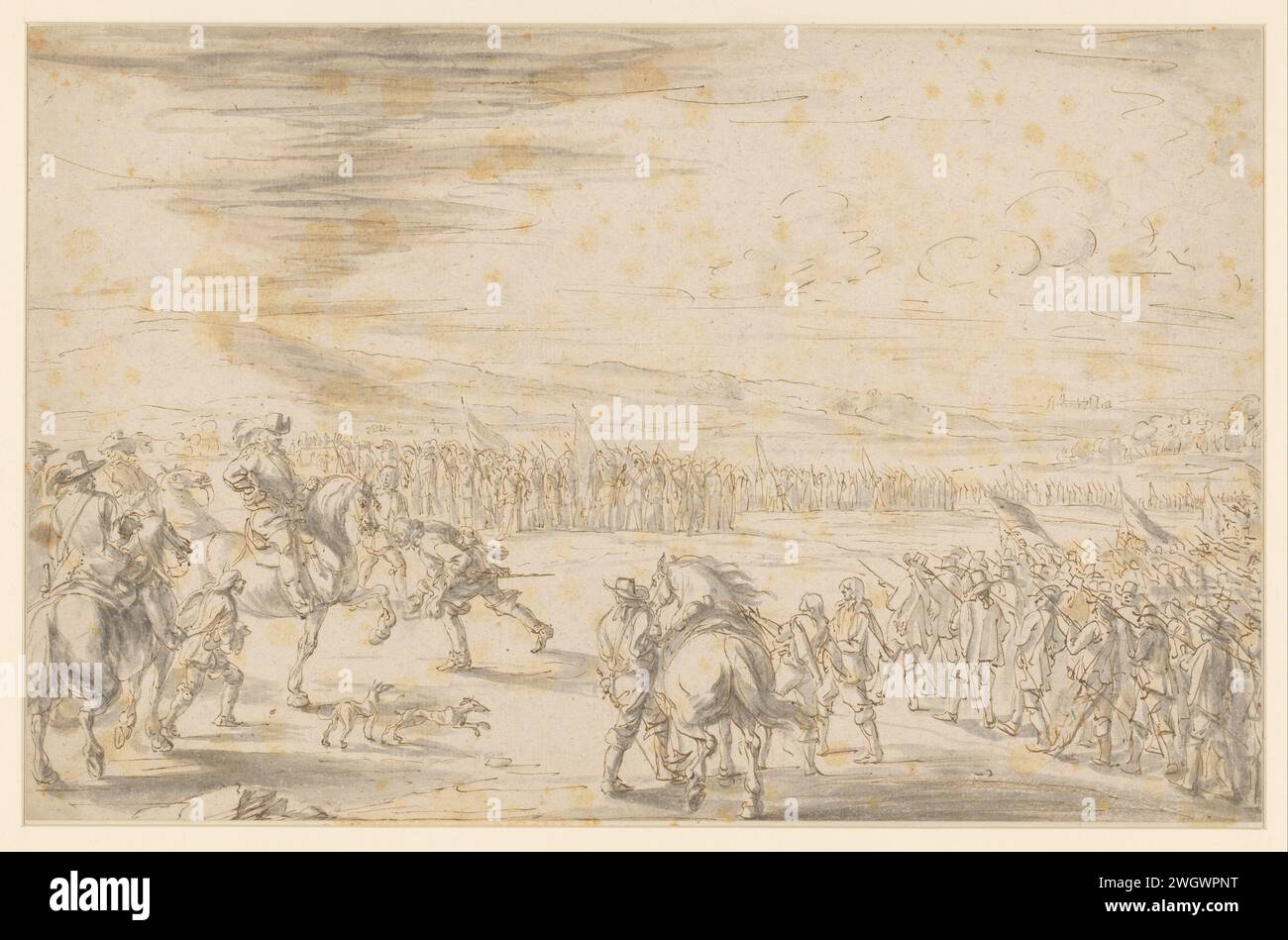Negotiations between two troops drawn up in battle order, Cornelis de ...