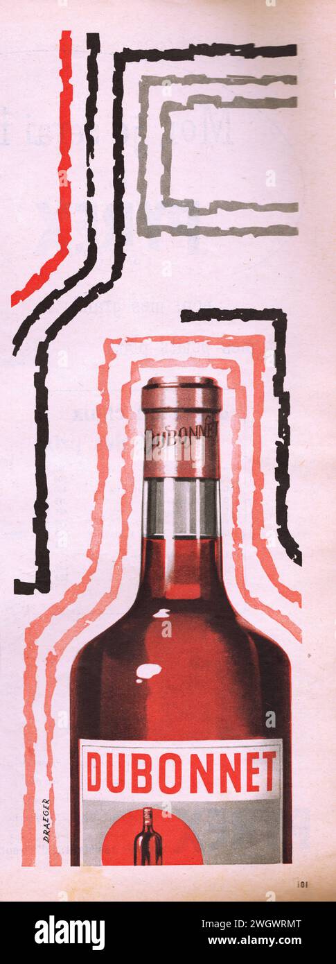 Dubonnet French Aperitif, vintage advertisement of Dubonnet from 1957 ...