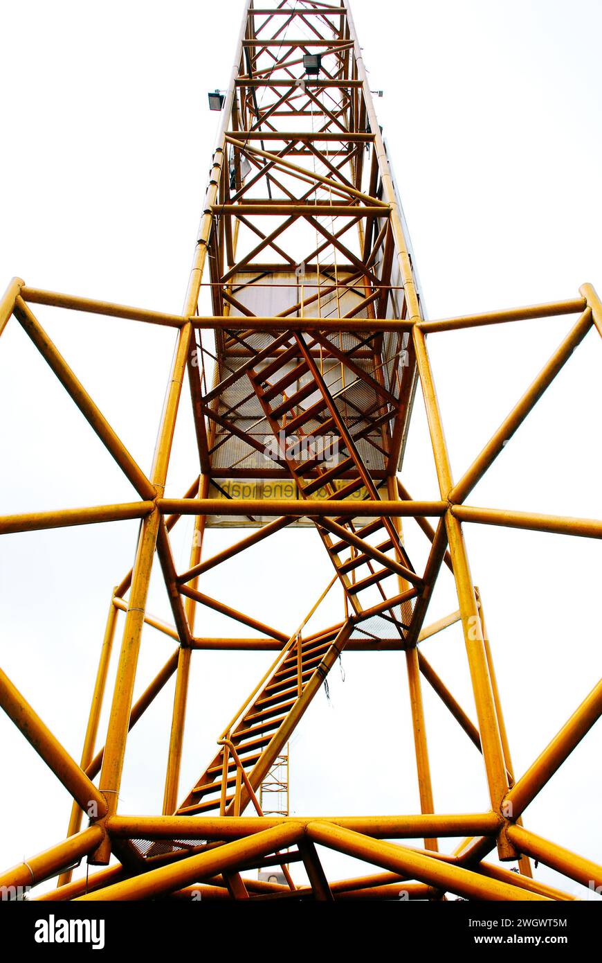 Yellow Tower with Stairs Stock Photo - Alamy