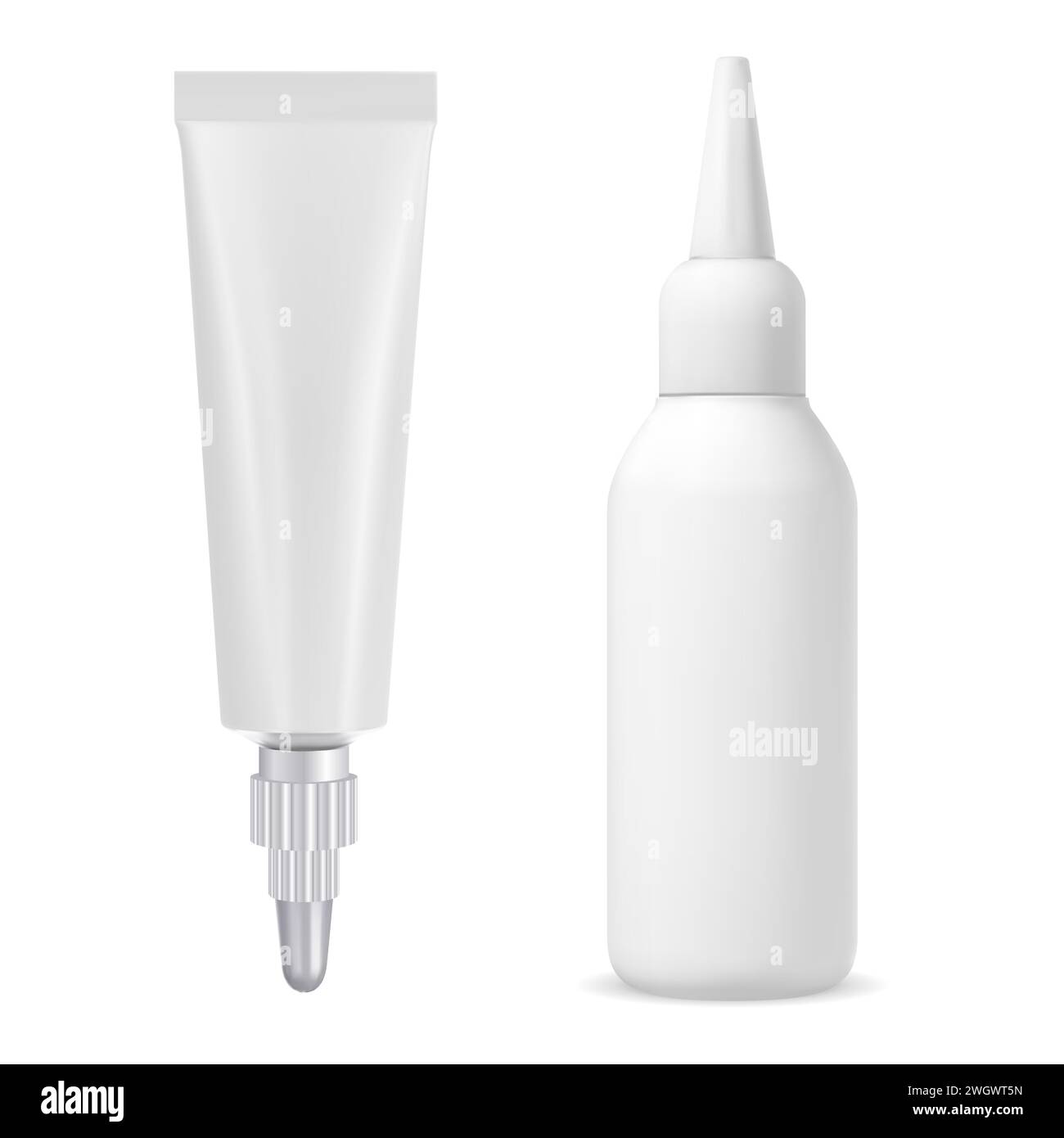 Cosmetic serum tube. Nozzle glue bottle, vector template. Isolated ... Cosmetic serum tube. Nozzle glue bottle, vector template. Isolated ...