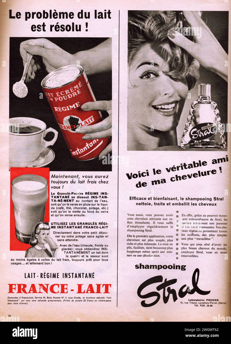 French advertisement of France lait Stock Photo - Alamy