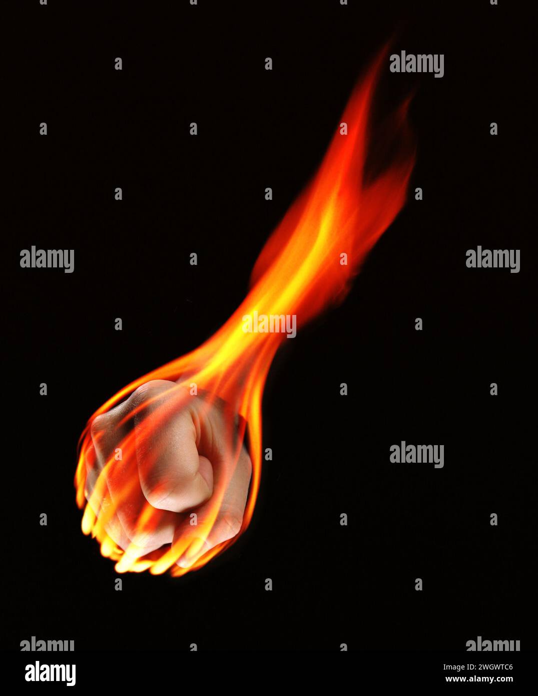 flying fist fireball Stock Photo - Alamy