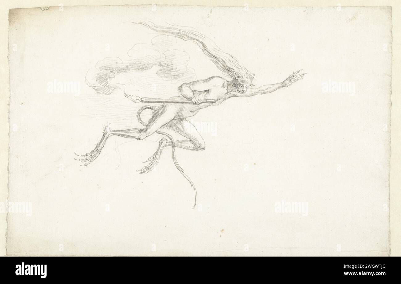Vliety Faberer, Cornelis Suttleven, 1617 - 1681 drawing A flying feeks ...