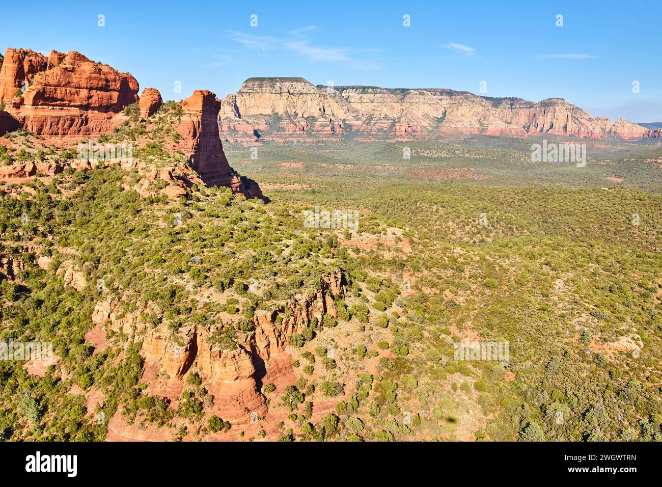 Aerial View of Sedona Red Rock Formations and Greenery Stock Photo - Alamy