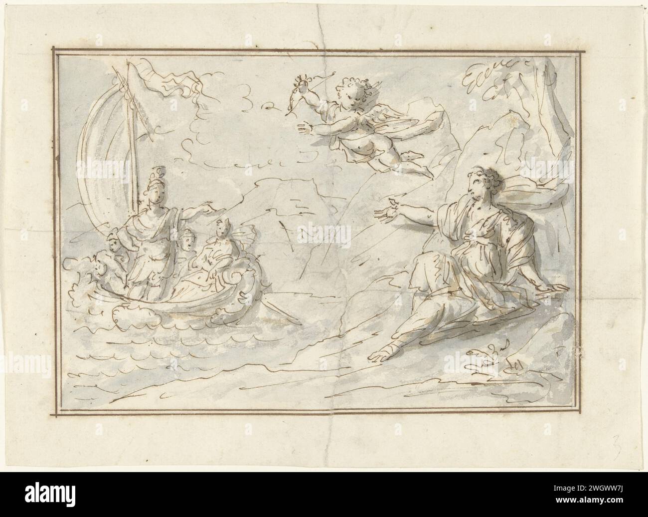 Theseus leaves Ariadne on Naxos (?), Elias van Nijmegen, 1677 - 1755 ...