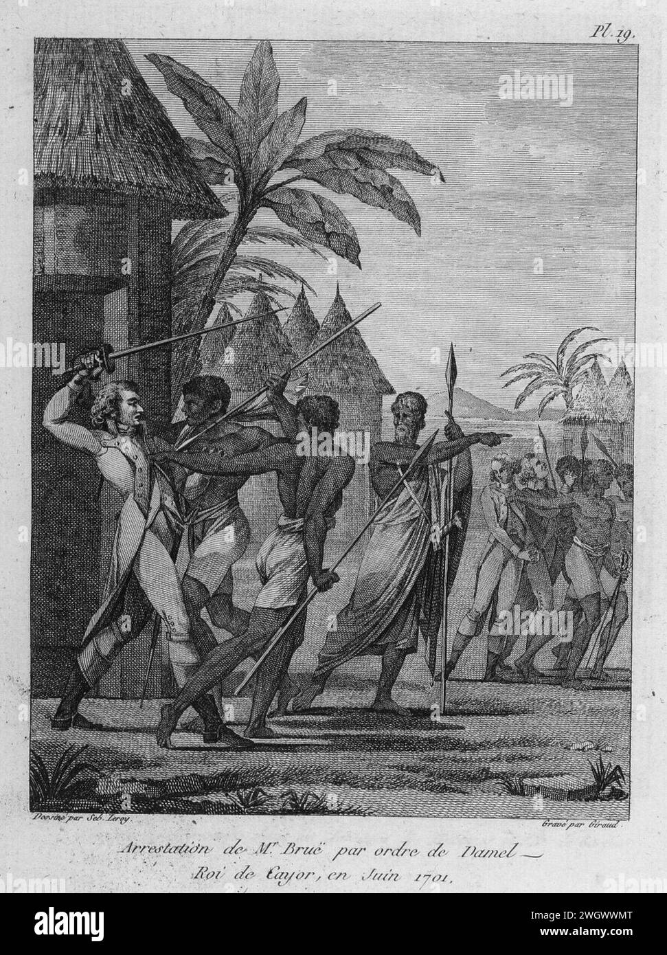Arrestation de Mr Bruë par ordre de Damel, roi de Cayor, en juin 1701 ...