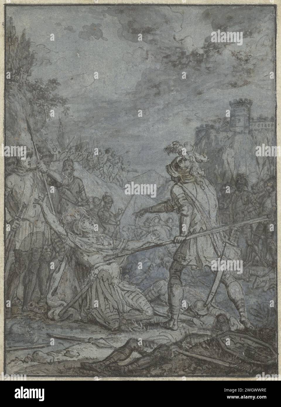 Surrender of an army commander, Joseph Werner, 1600 - 1699 drawing ...