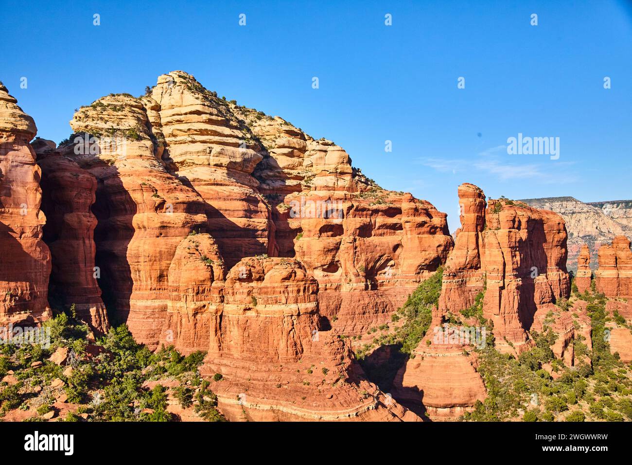 Aerial View of Sedona Red Rock Formations and Desert Vegetation Stock ...