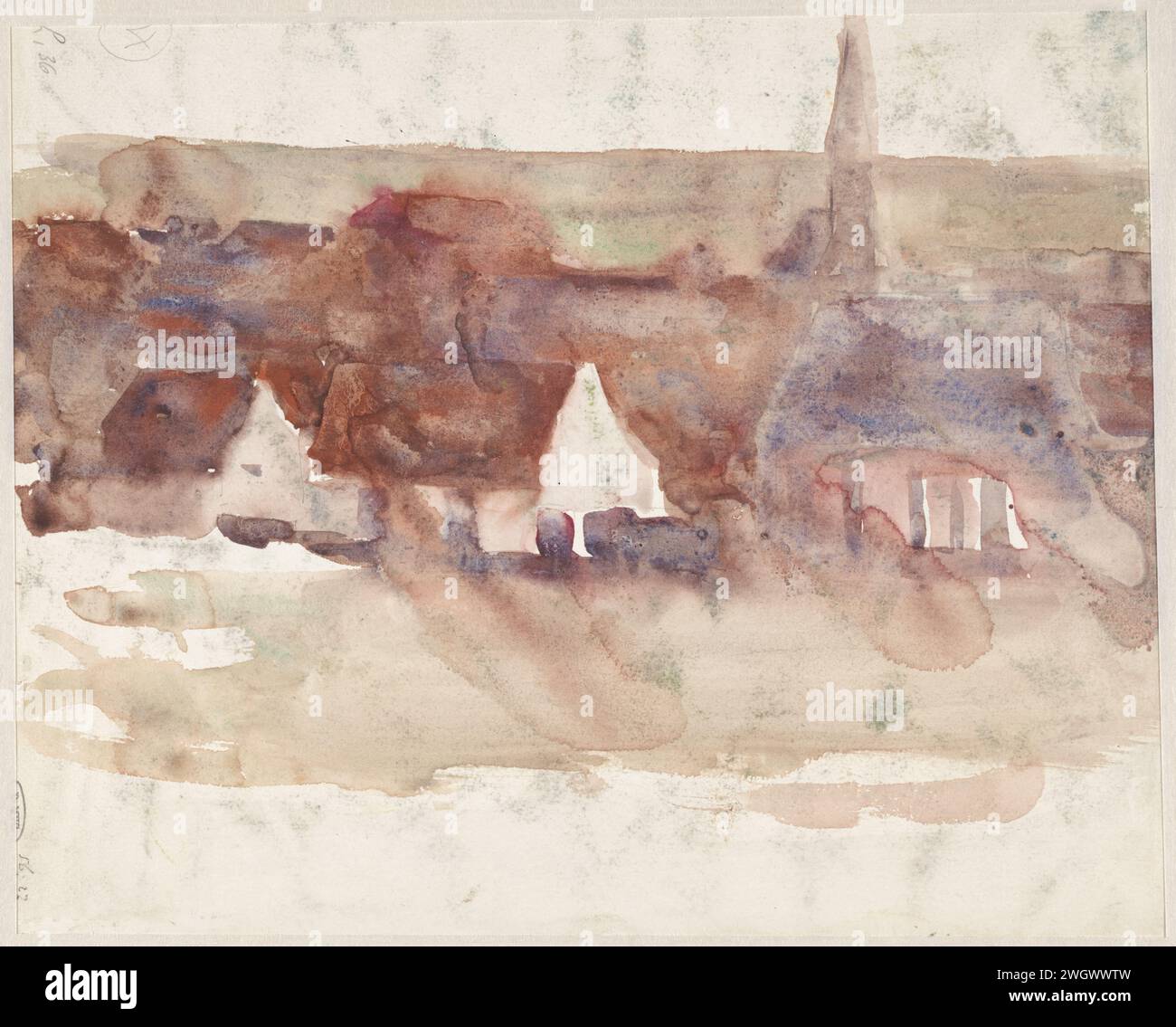 Sketch of a cityscape, Max Liebermann, 1870 - 1935 drawing paper ...