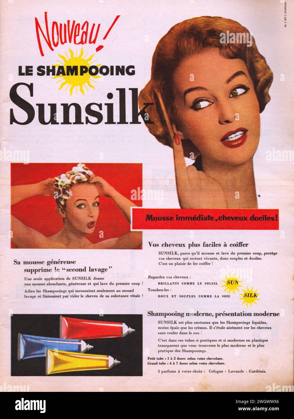 Sunsilk sampooing vintage French advertisement of Sunsilk shampoo 1950s ...