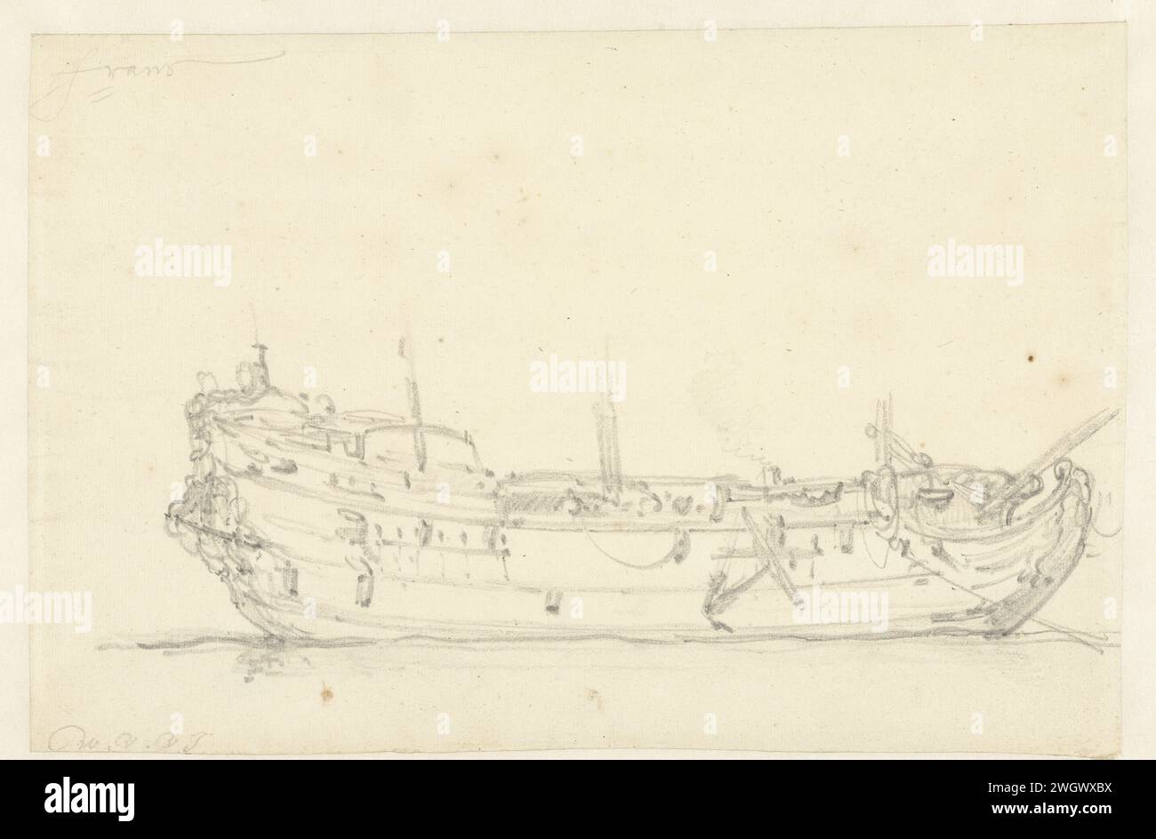 Rull of a French ship, from Opzij, Willem van de Velde (II), 1643 ...
