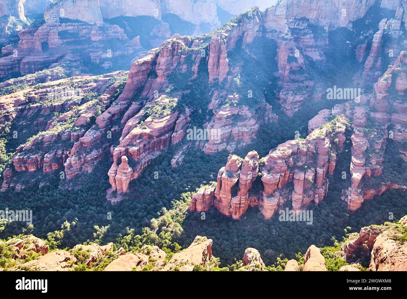 Aerial View of Sedona Red Rock Canyons and Lush Valleys Stock Photo - Alamy