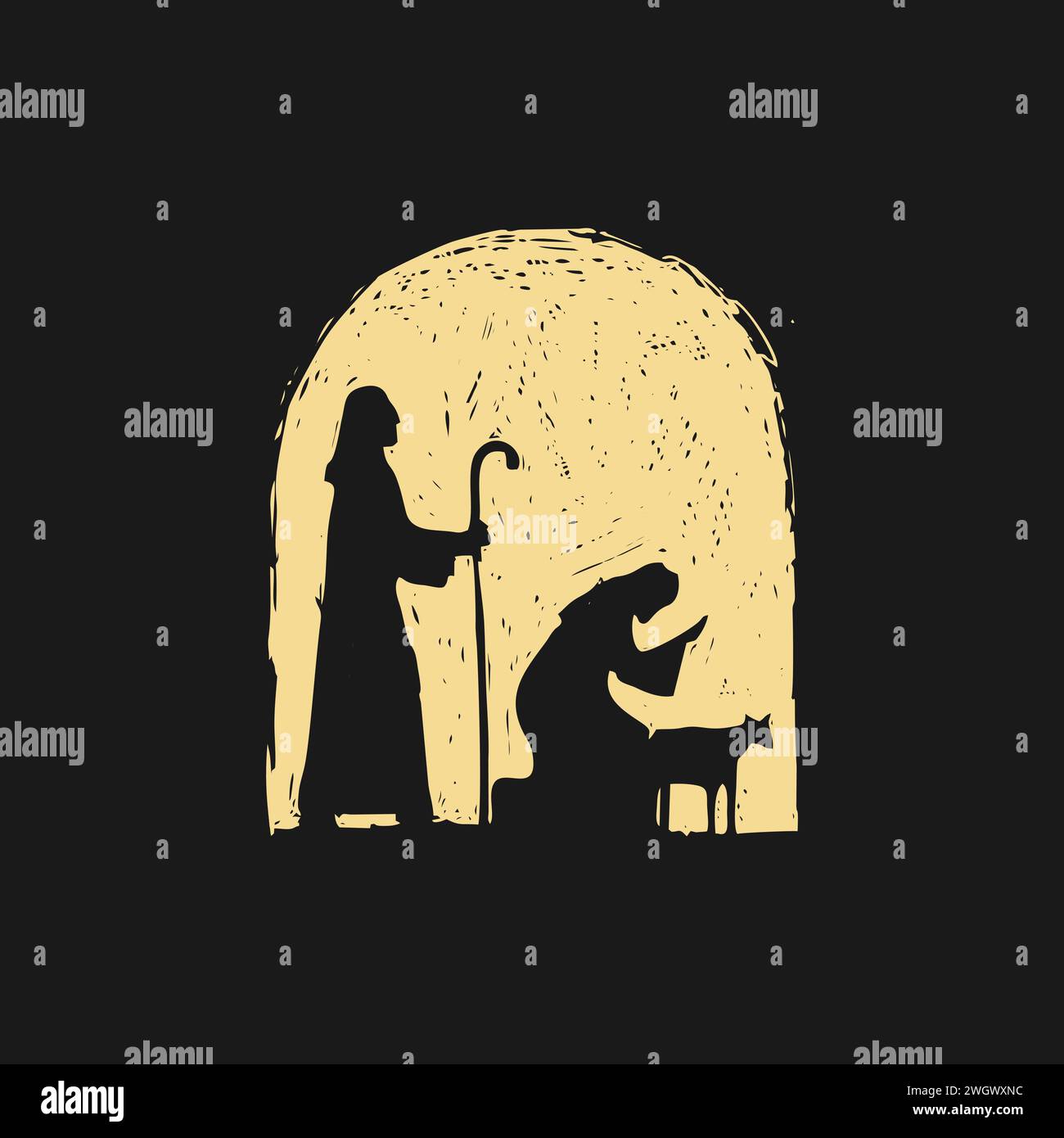 Nativity shepherds angels bethlehem Stock Vector Images - Alamy