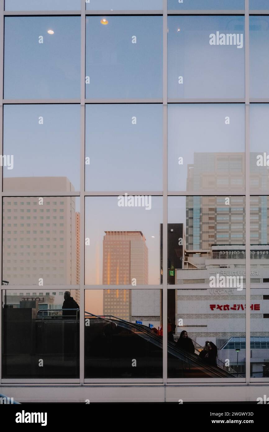 Tokyo skyline reflection sunset, Tokyo, Japan Stock Photo - Alamy