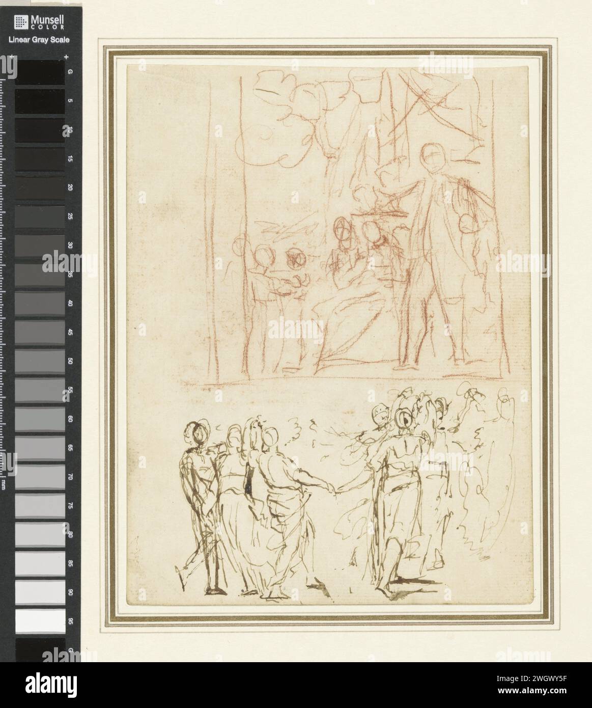 A family and figures during a round dance, George Romney, 1744 - 1767 ...