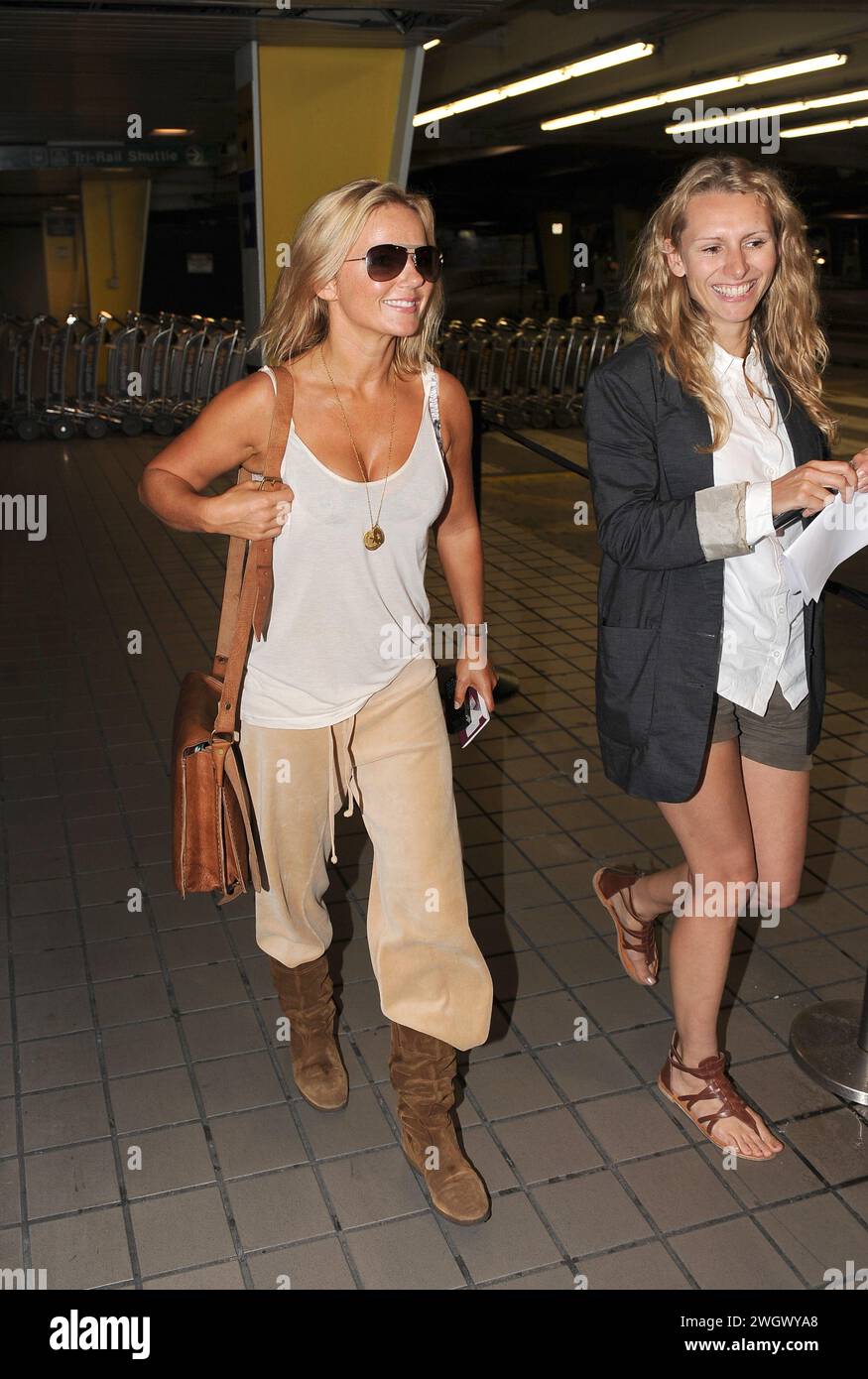 MIAMI, FL - SEPTEMBER 09: Spice Girl Geri Halliwell (L) arrives at ...