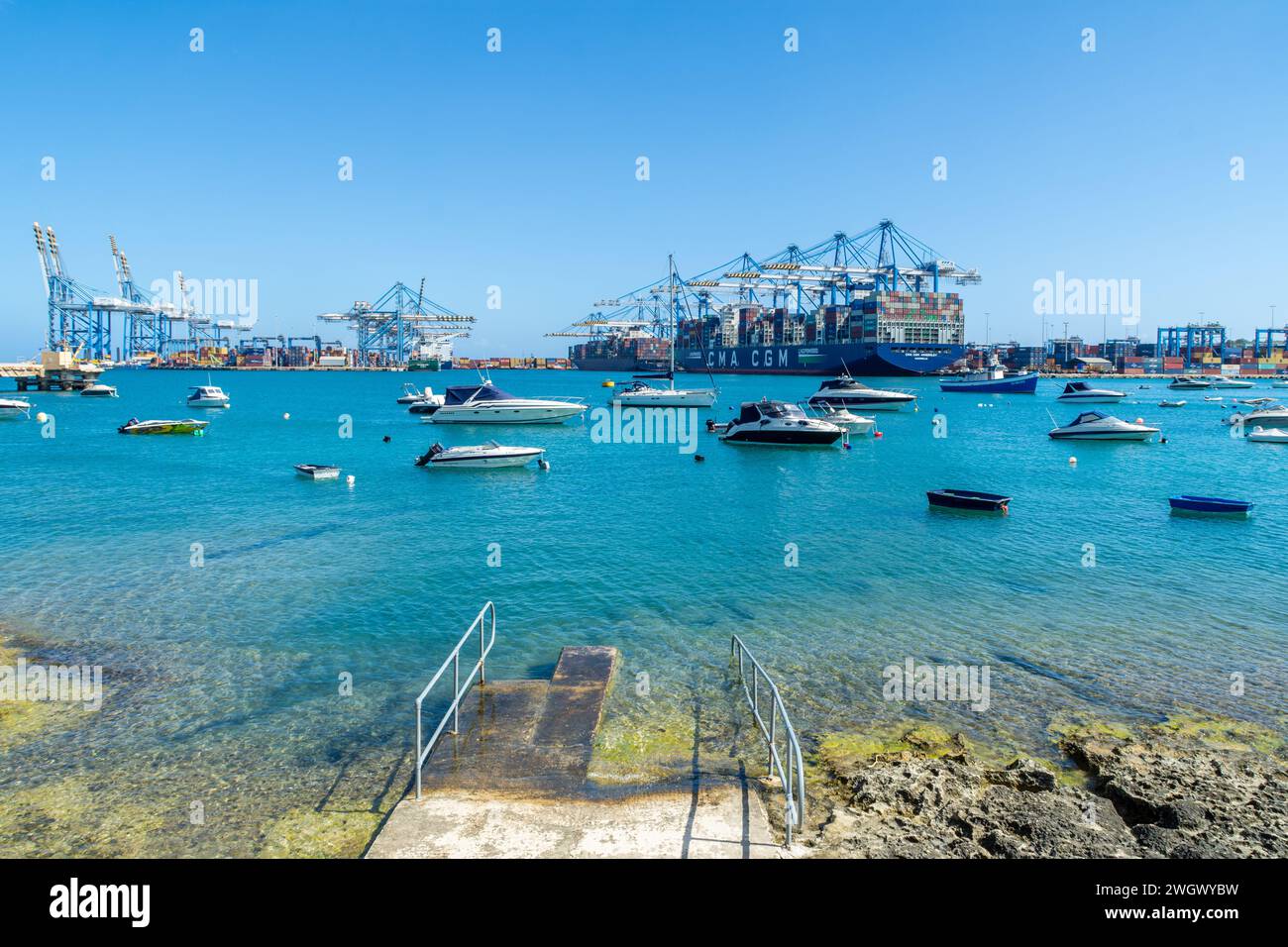Container ship malta freeport hi-res stock photography and images - Alamy