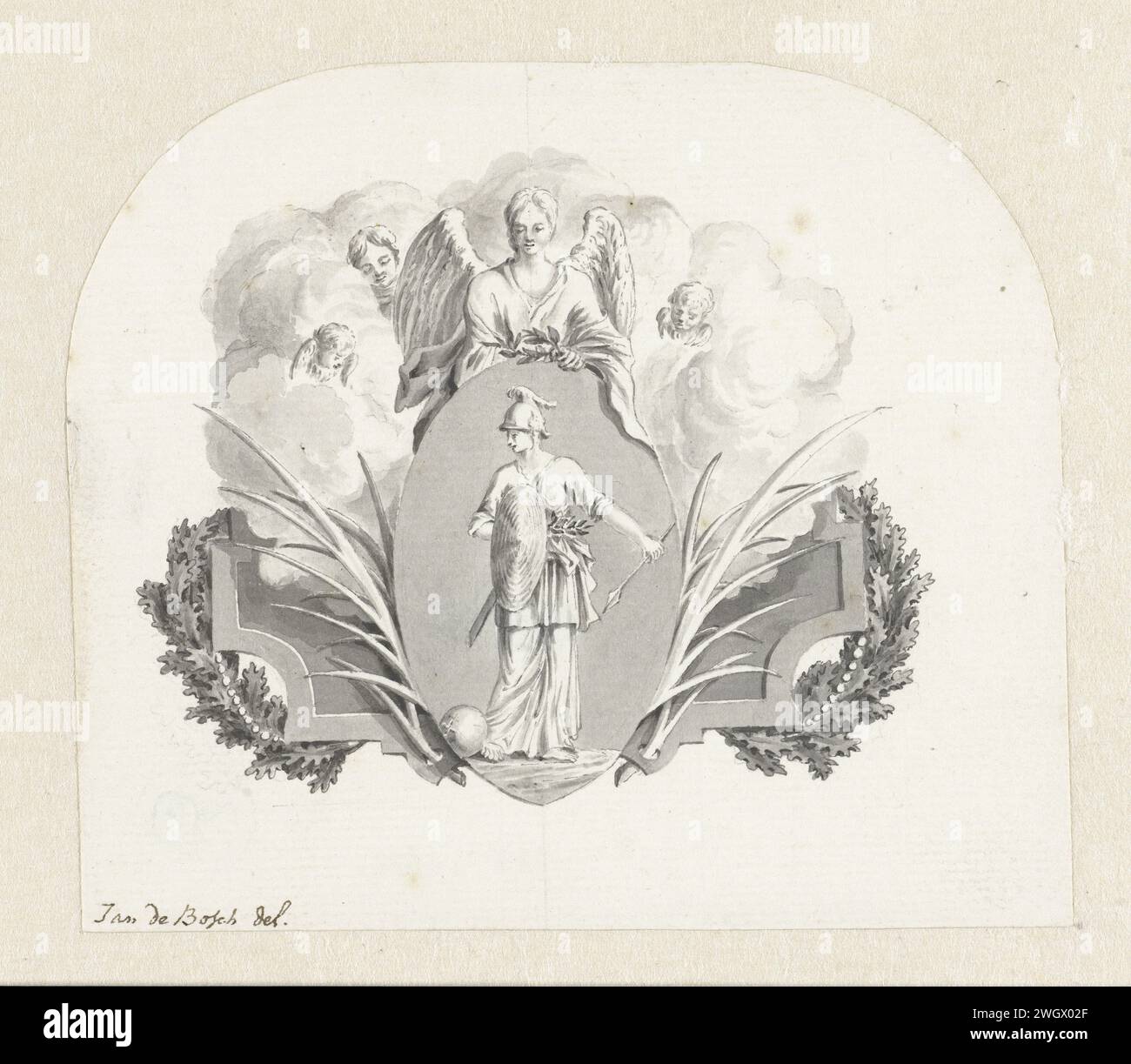Design for a vignette with an allegorical performance, Johannes de ...