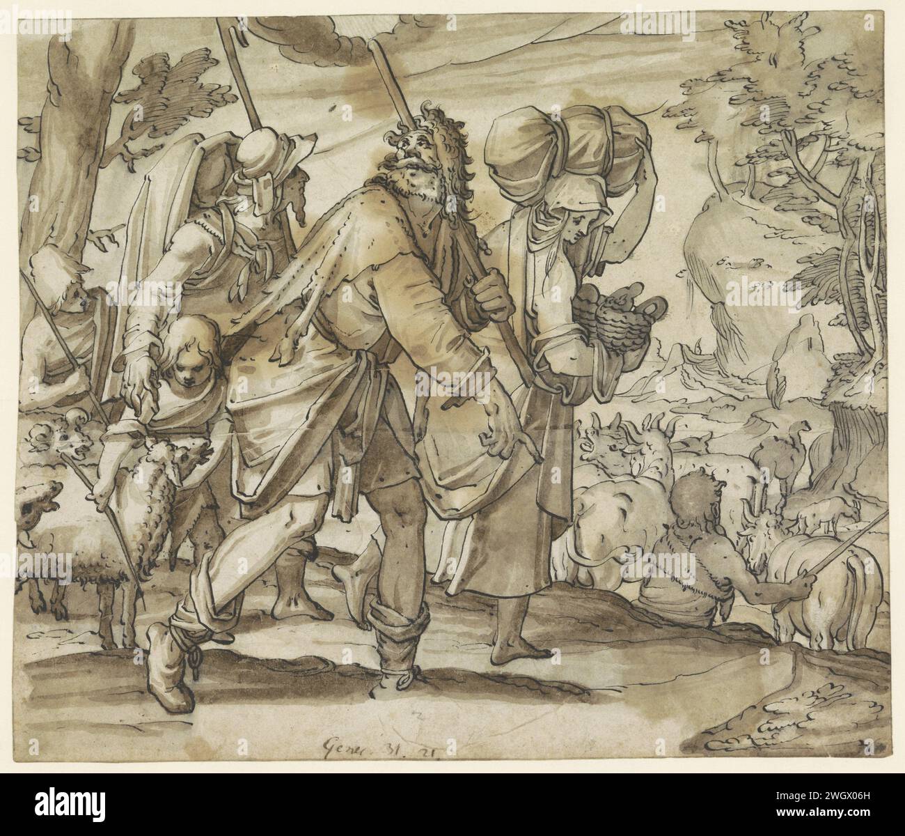 Jacob flees Laban in the land of Kanaan, Hans Jegli (II), 1590 - 1700 ...