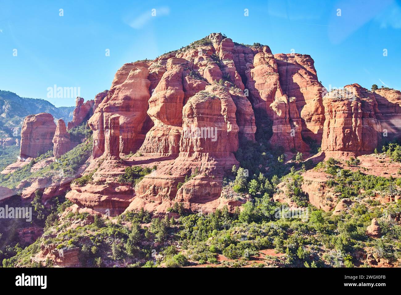 Aerial View of Sedona Red Rock Cliffs and Greenery Stock Photo - Alamy