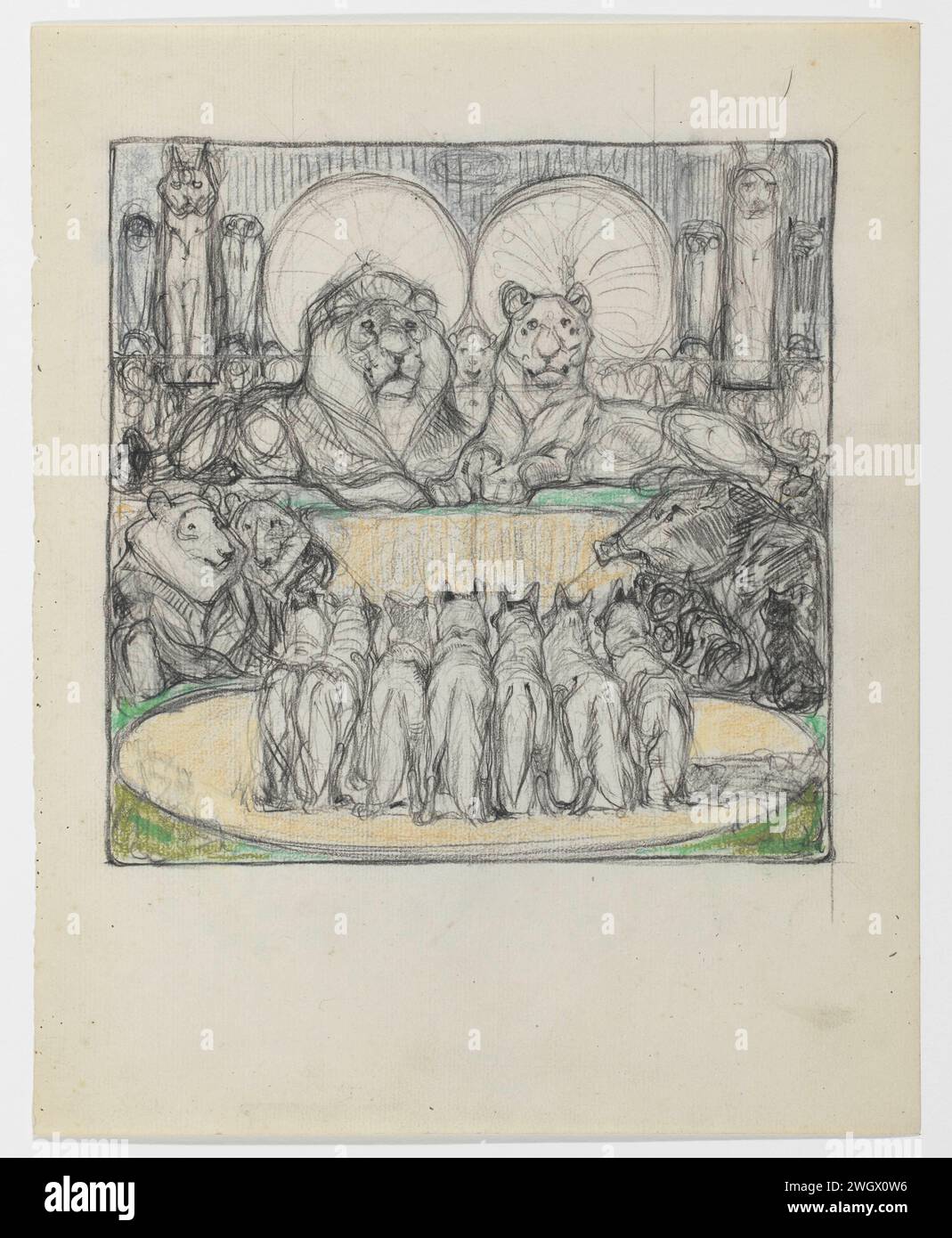Isegrim for King Nobel, Bernard Willem Wierink, 1866 - 1939 drawing ...