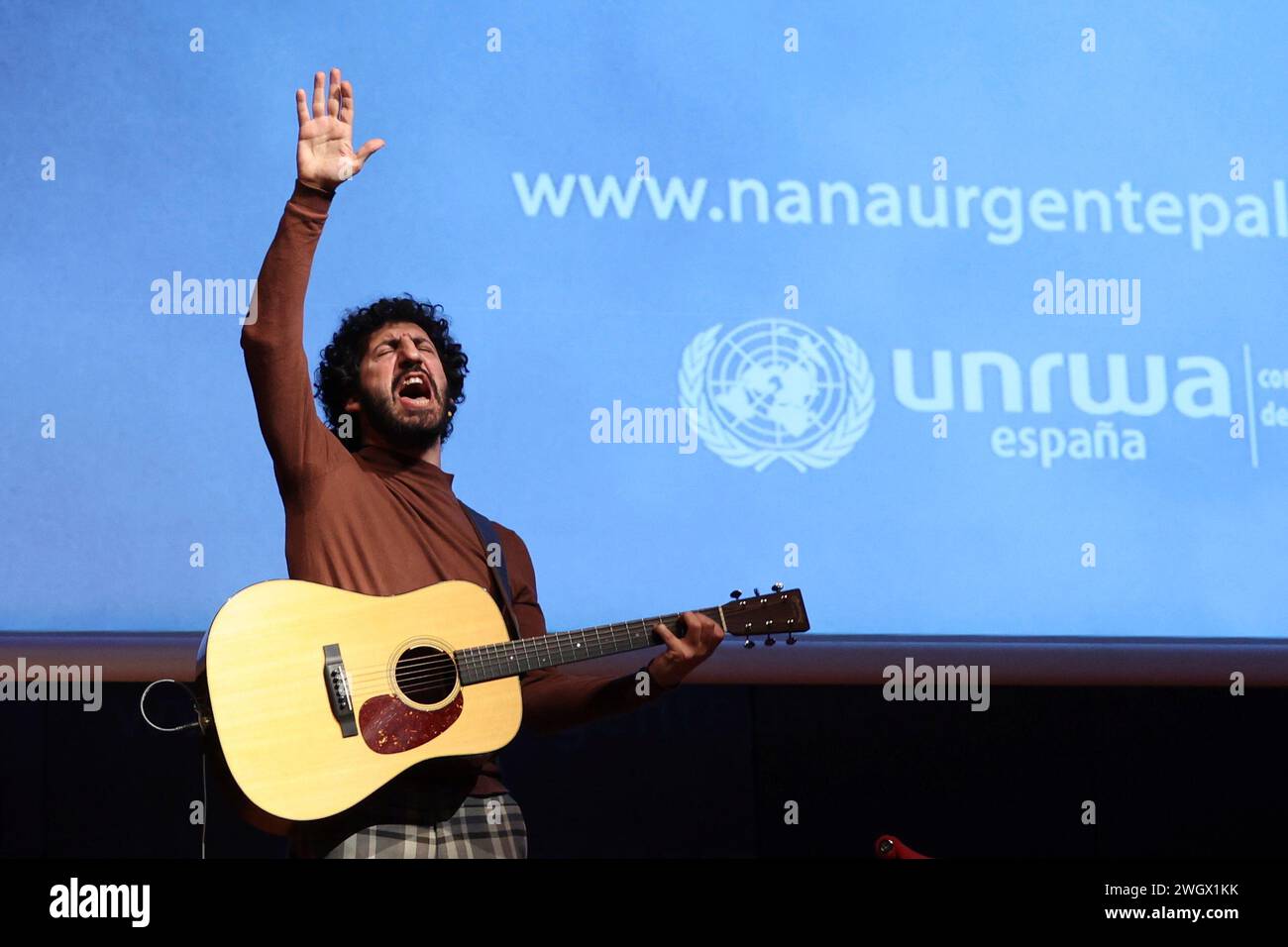 The singer Marwán performs during the presentation of his song 'A ...