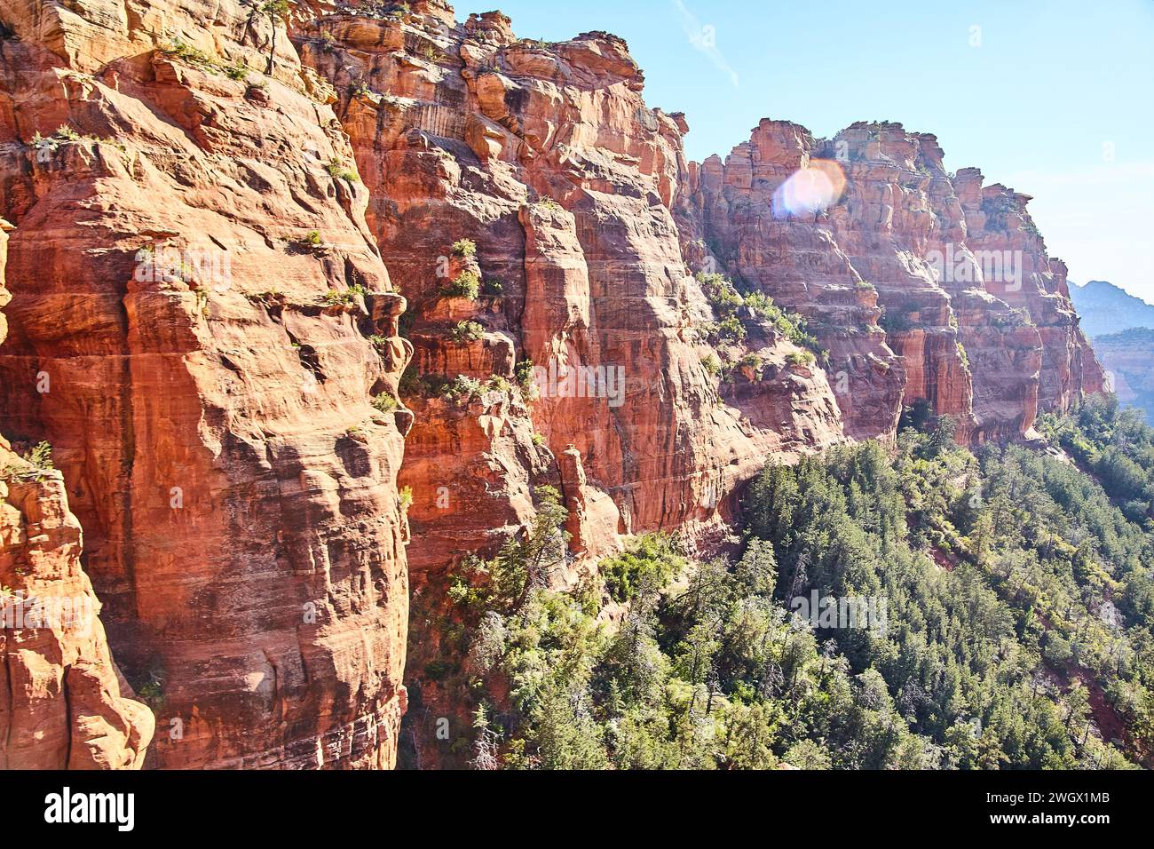 Aerial View of Sedona Red Rock Cliffs with Sparse Vegetation Stock ...