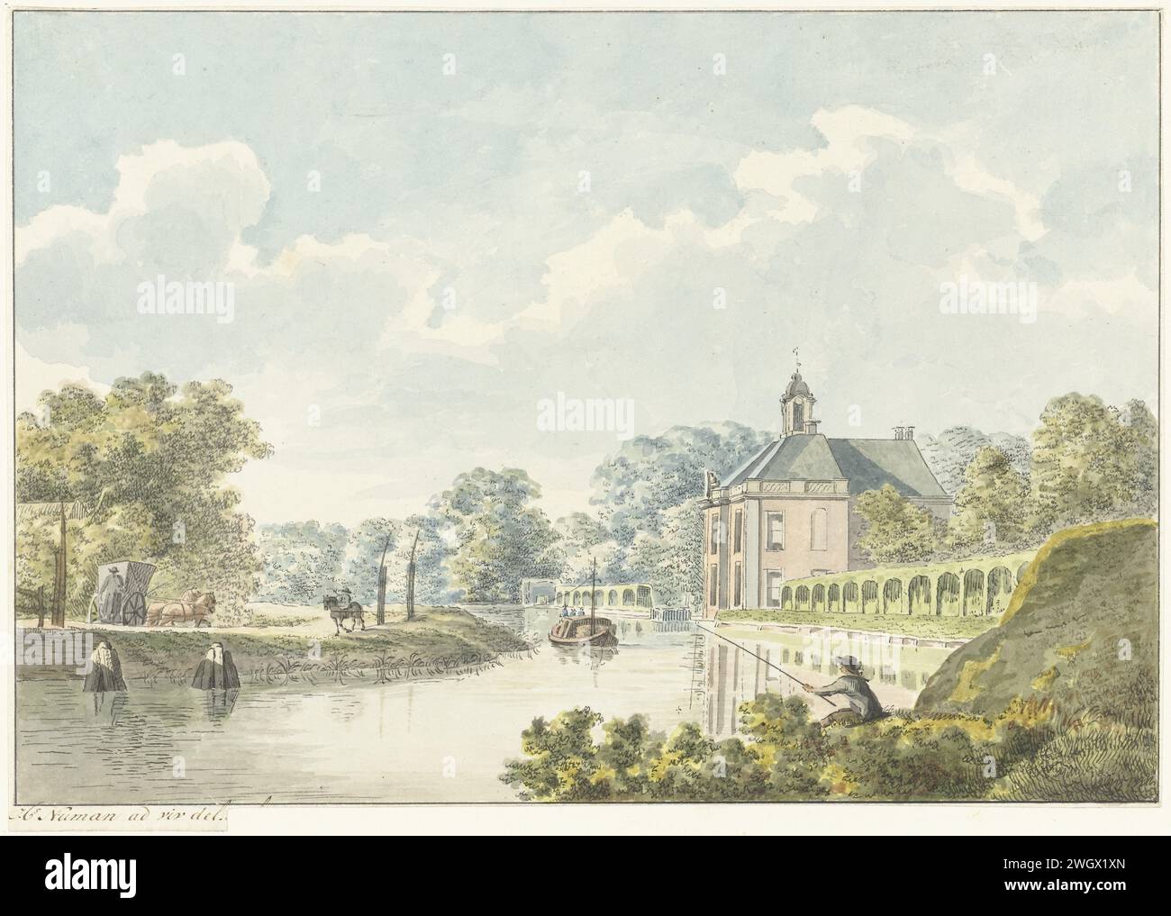 The Rupelmonde House on the Vecht, Hermanus Numan, 1754 - 1820 drawing ...