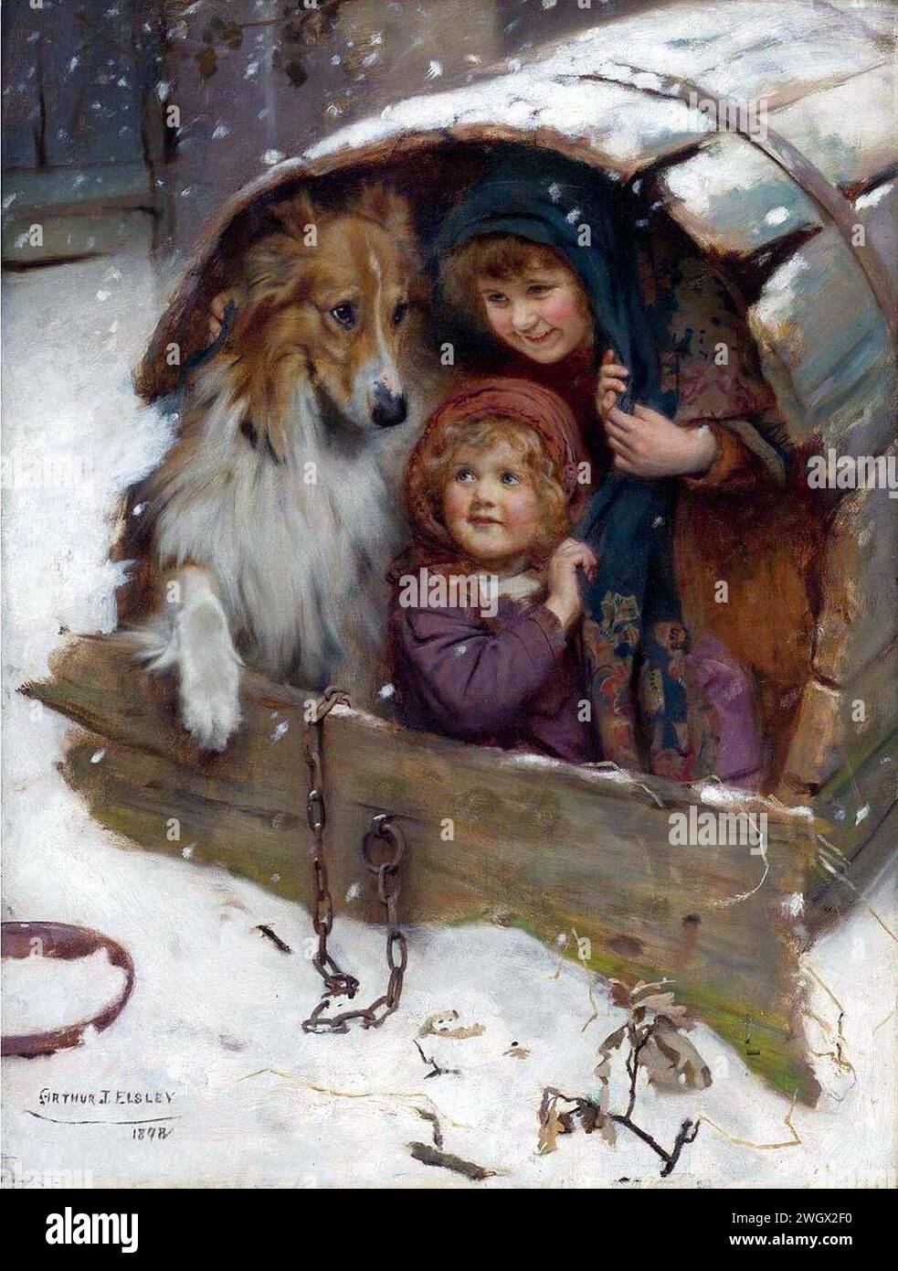 Arthur John Elsley, 1898 - Immobilisés par le mauvais temps Stock Photo ...