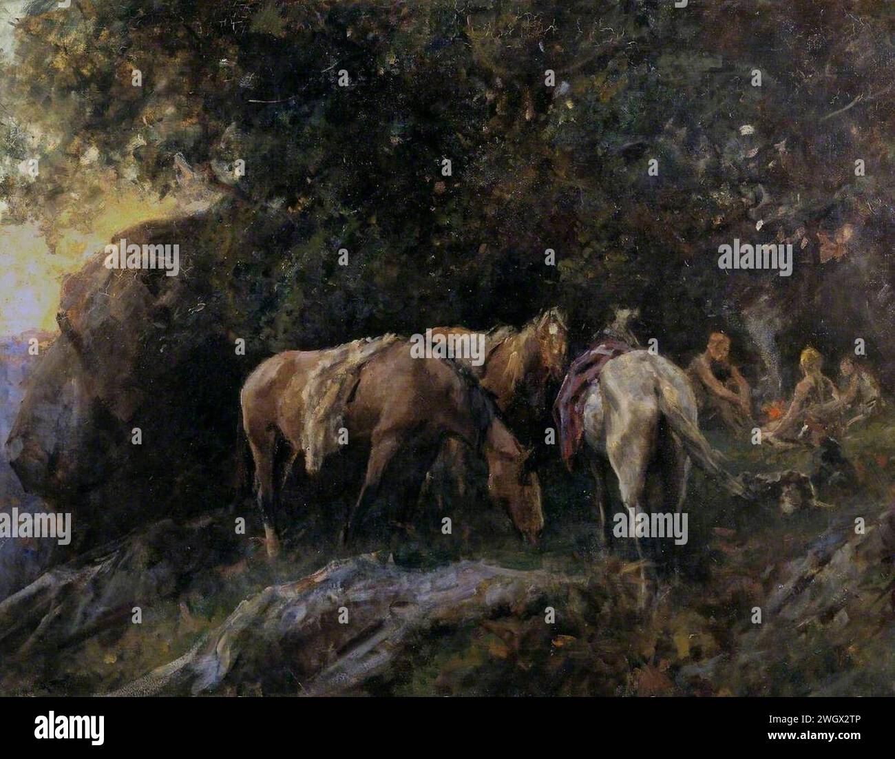 Arthur Lemon (1850-1912) - An Encampment Stock Photo - Alamy