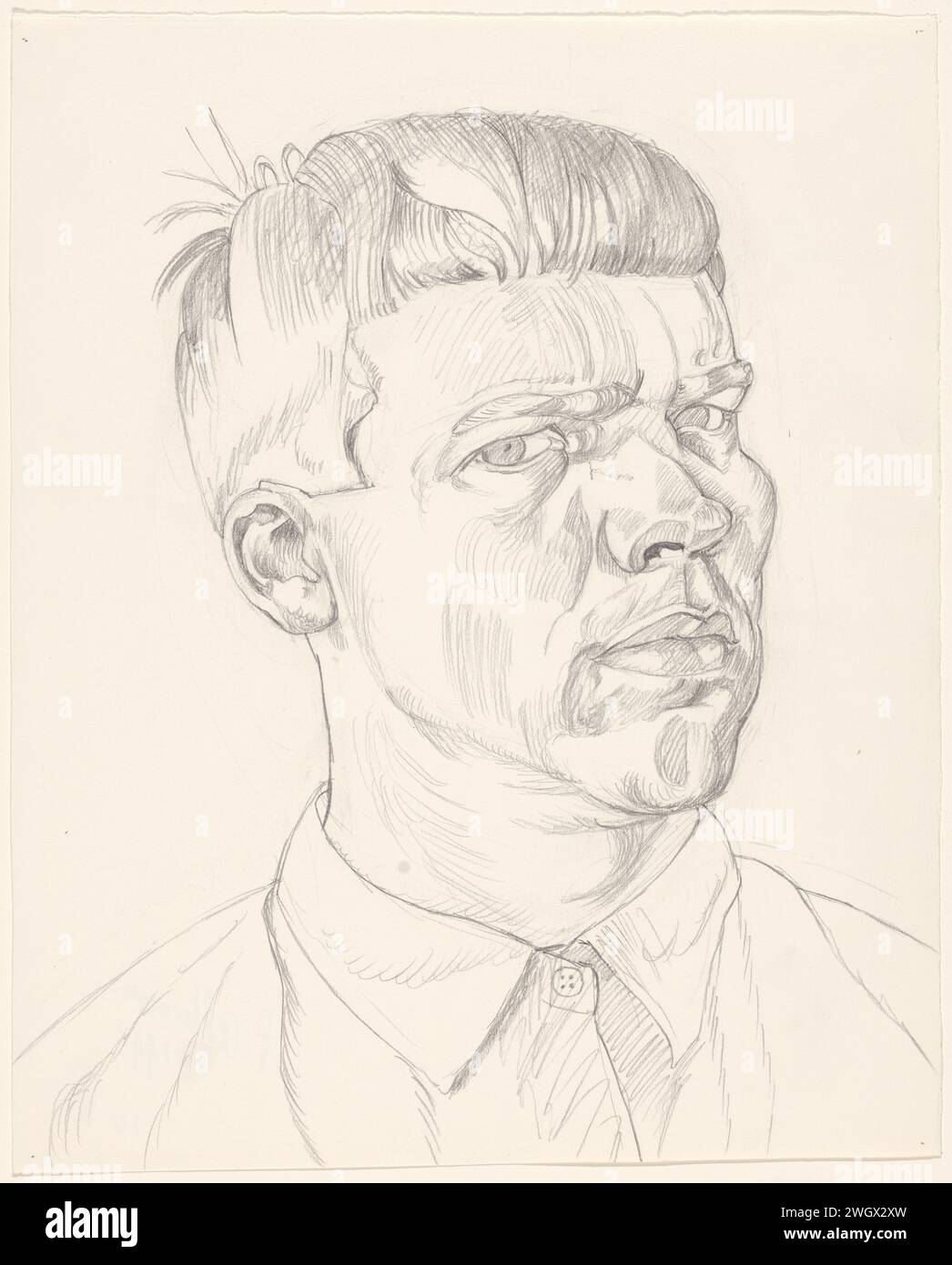 Self -portrait 1992 No. 105, Philip Akkerman, 1992 drawing ¾ and face ...