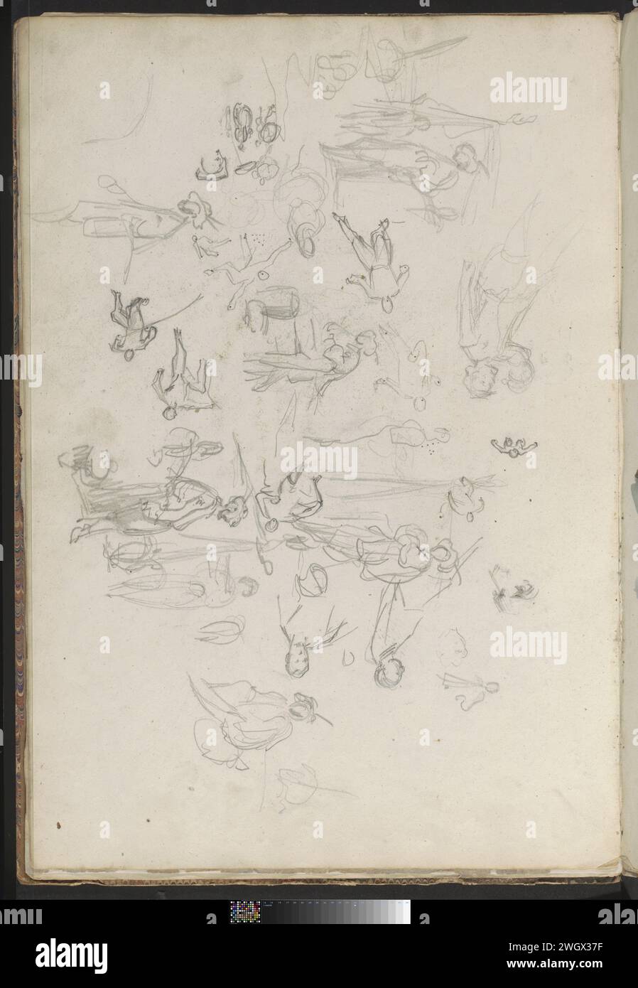 Study sheet with figures in different postures, 1837 - 1881 Leaf 22 ...