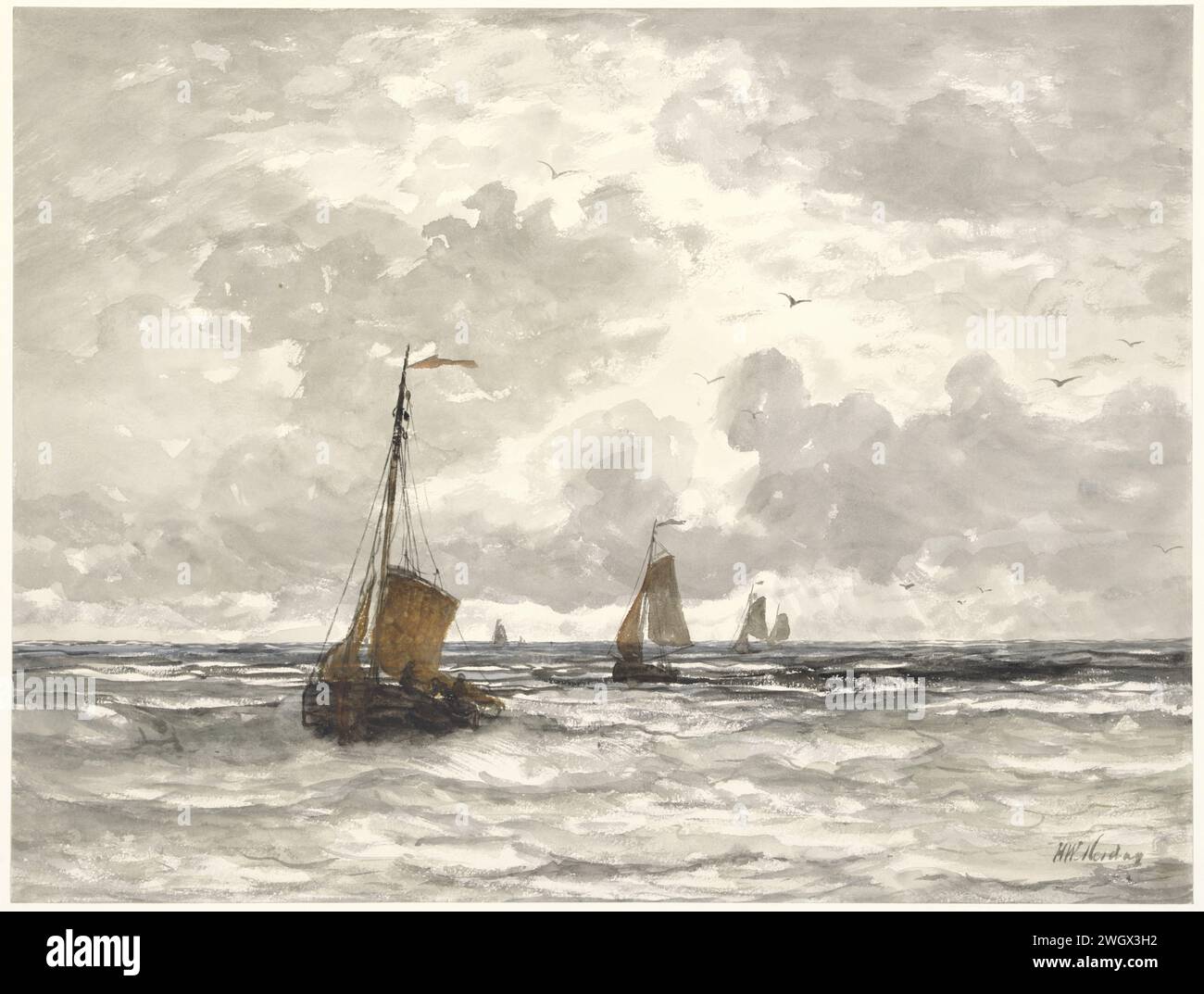 Fishing Boats On The Breakers, Hendrik Willem Mesdag, 1841 - 1915 ...